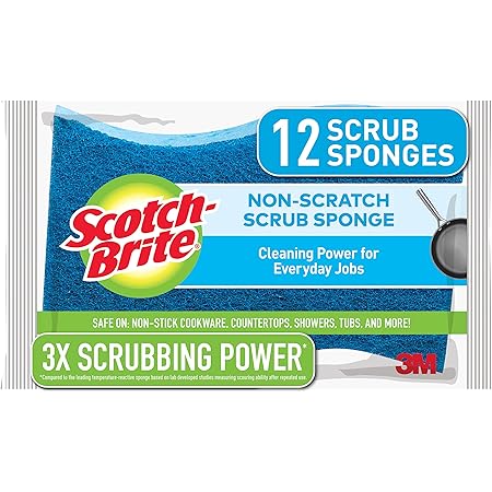 Amazon.com: Scotch-Brite 3M Non-Scratch Scrub Sponges - 18-Count ...