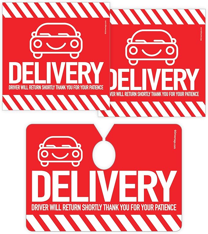 Amazon.com: Doordash Driver Signage Bundle - Mirror Hanger Sign, Car ...