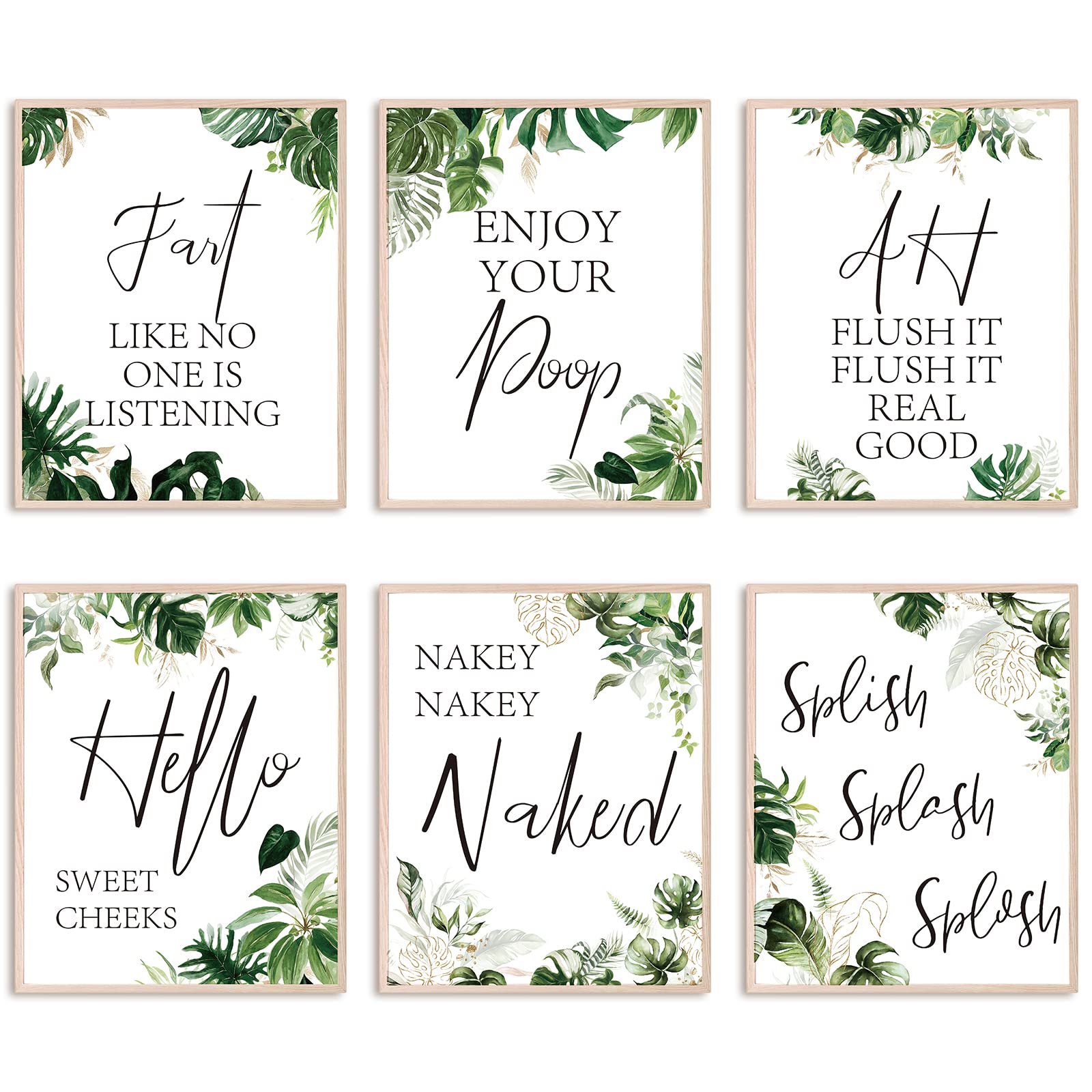 Amazon.com: AnyDesign Botanical Wall Art Prints Set of 6 Watercolor ...
