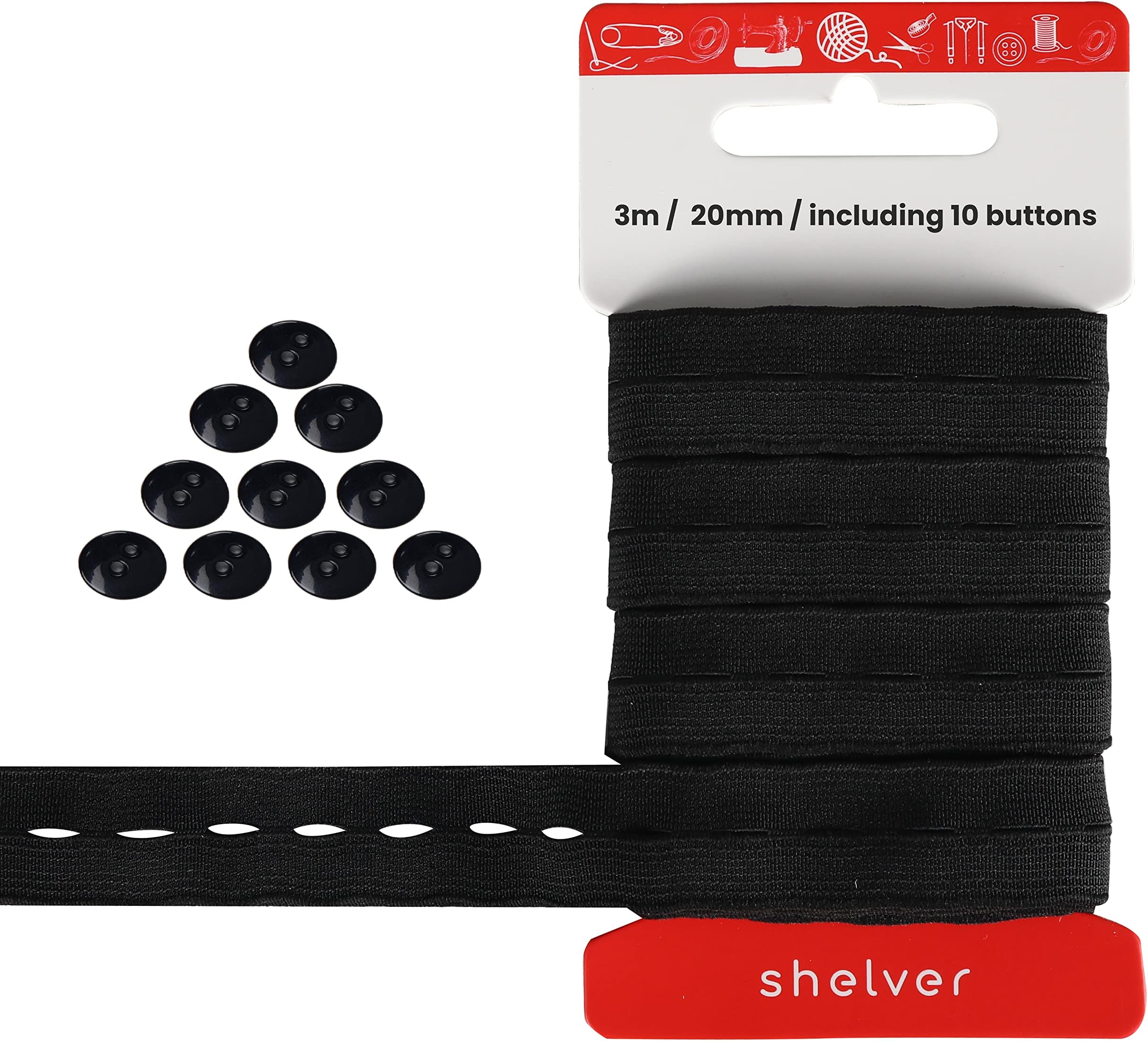 Non-Slip Elastic, Gripper Elastic, 20mm, 5 Meters, Black or White ...