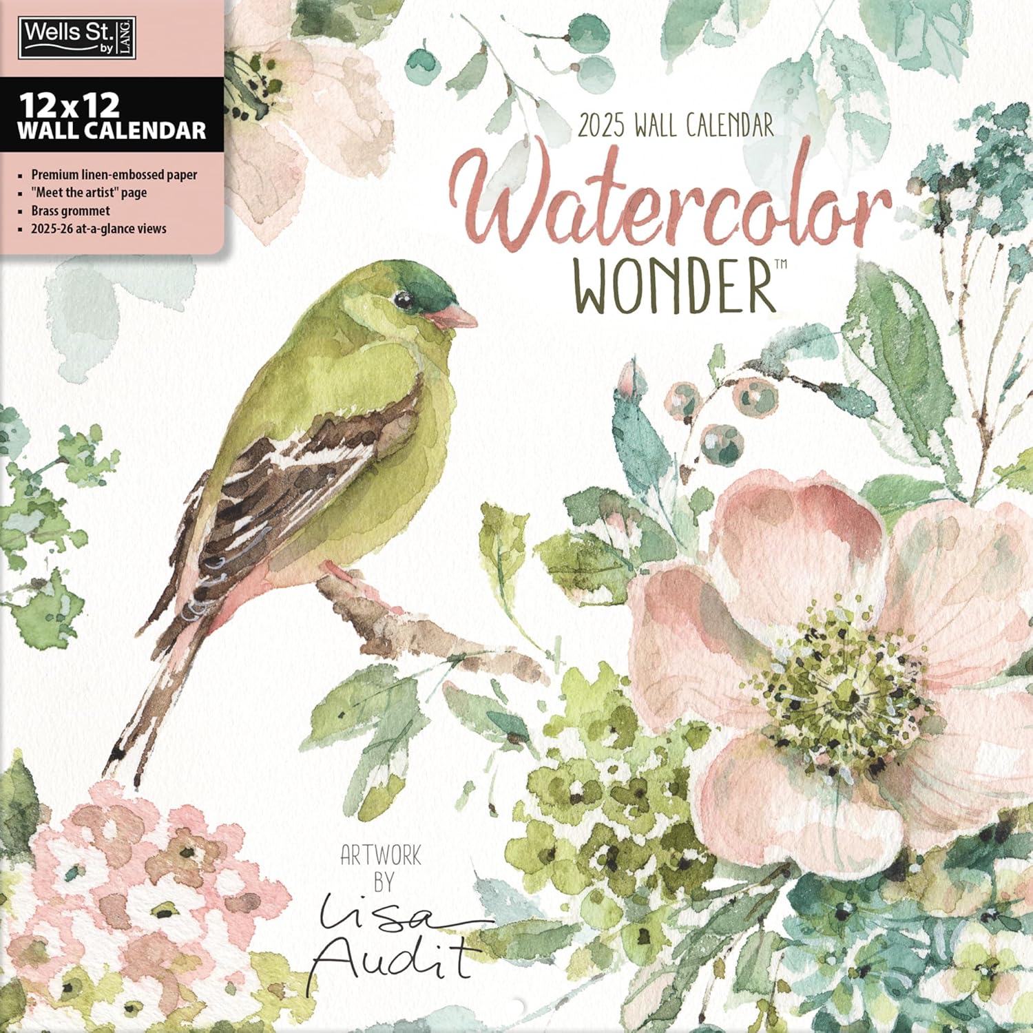Amazon.com: WSBL Watercolor Wonder 2025 12X12 Wall Calendar ...