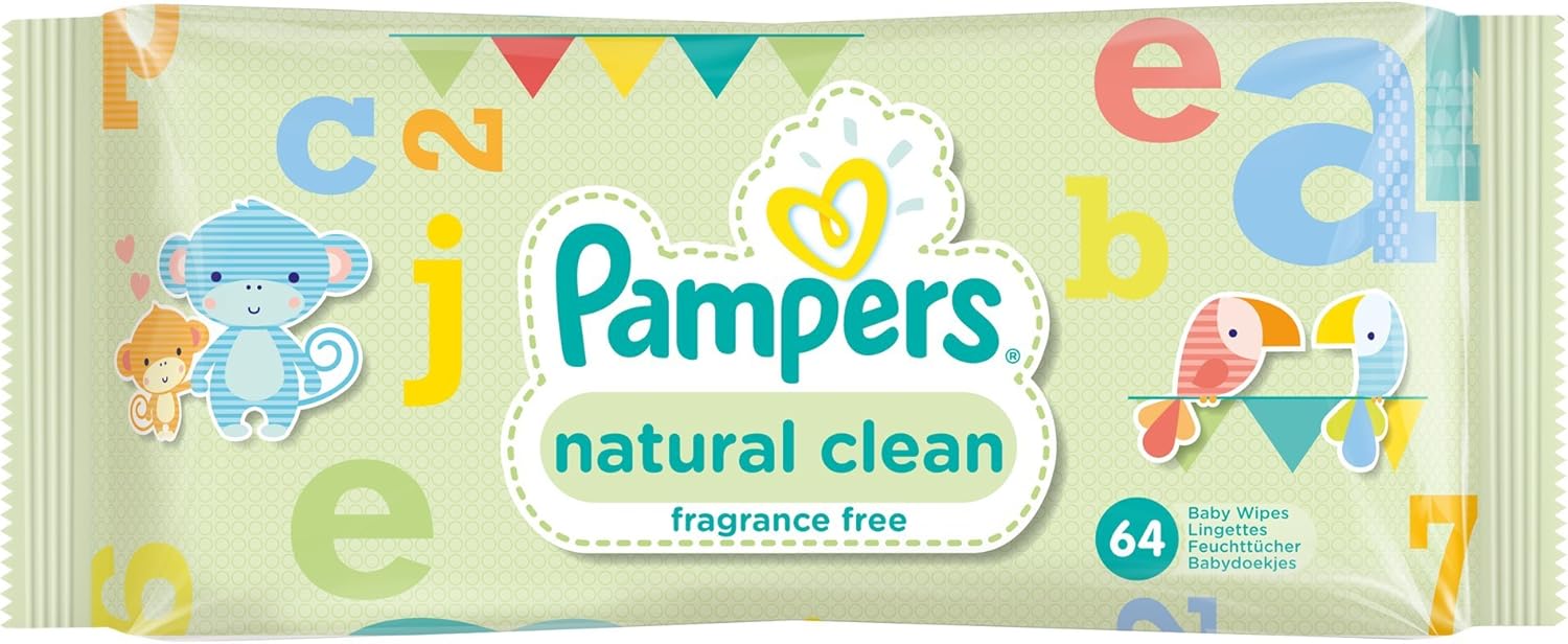 Pampers Natural Clean Baby Wipes - 12 x Packs (64 Wipes) : Amazon.co.uk ...