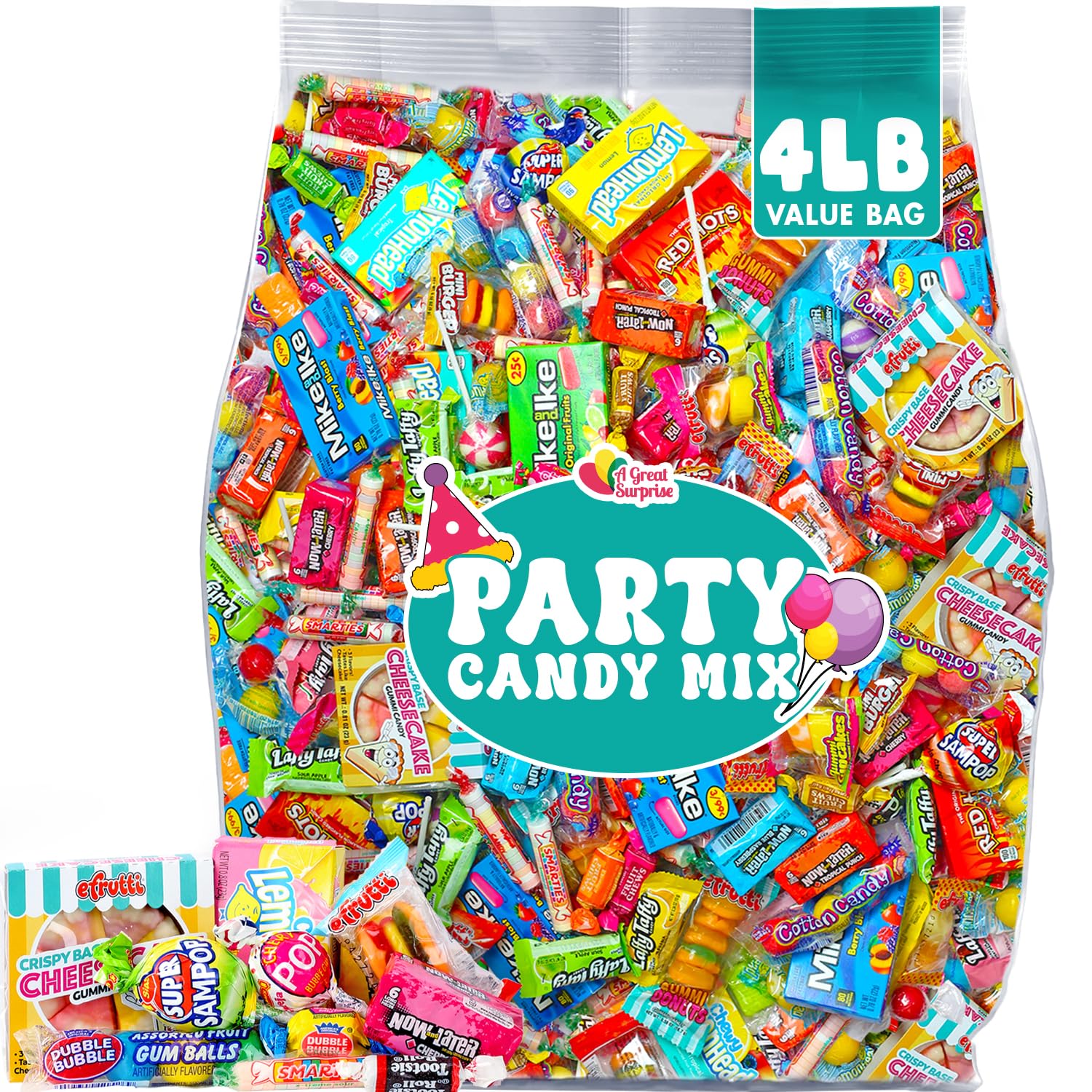 Amazon.com : Birthday Party Candy Mix - 4 Pounds - Bulk Pinata Stuffers - Large Candy Bag For ...