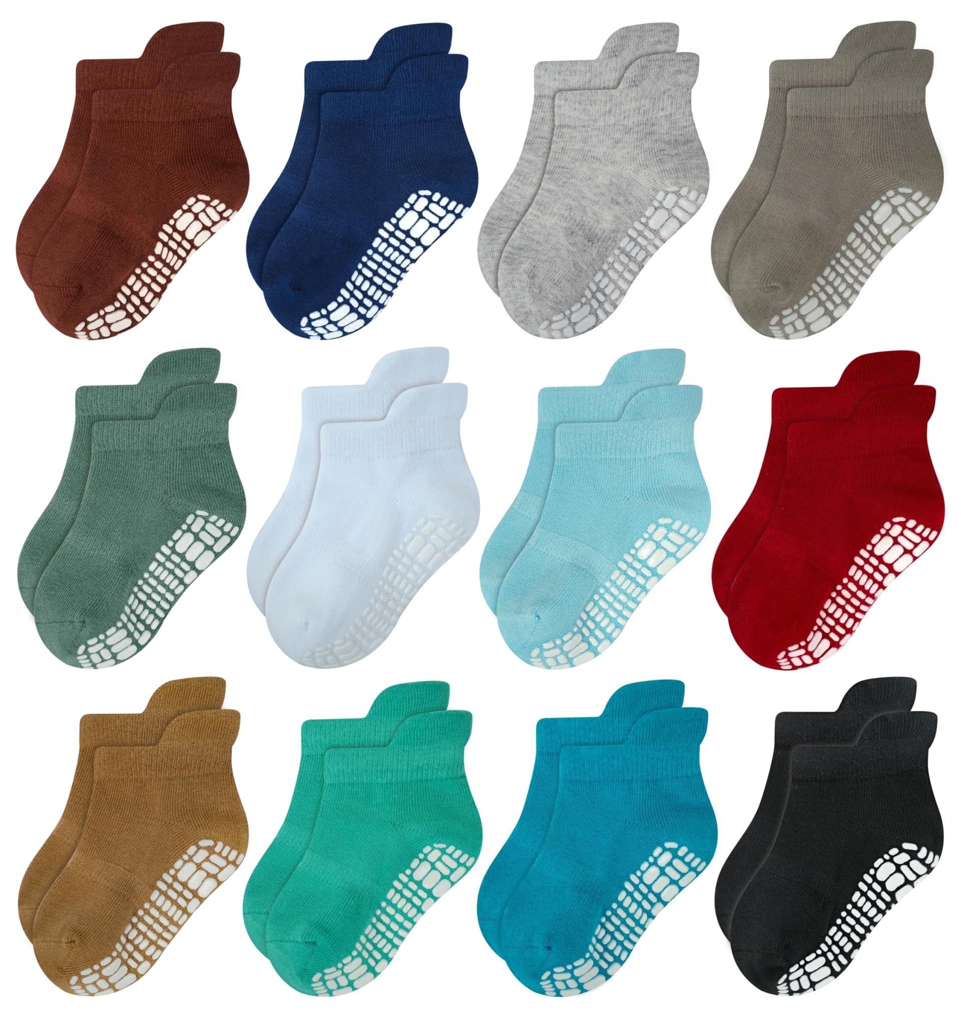 Amazon.com: RATIVE Anti Slip Ankle Socks with Grips for Baby Toddler ...