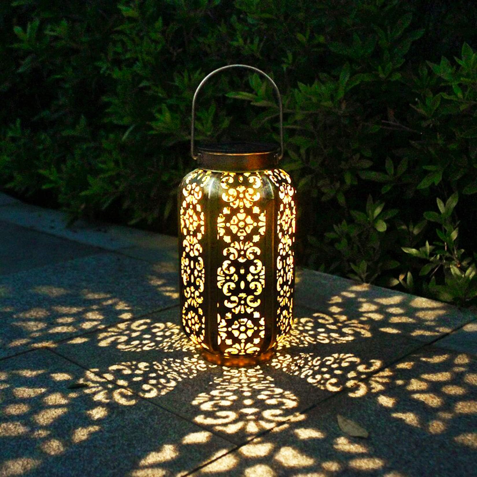 newvivid Solar Lights Outdoor Metal Solar Lantern Outdoor Hanging Retro ...