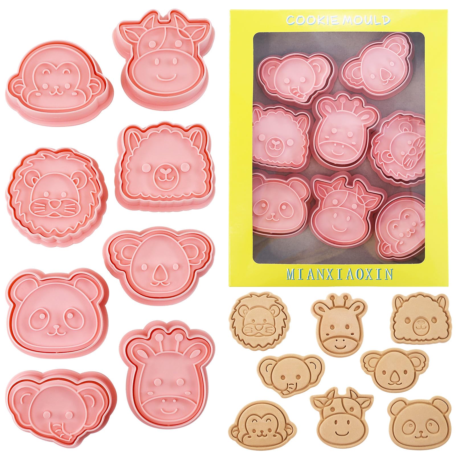 Amazon.com: MIANXIAOXIN 8 PCS Animal Cookie Cutters 3D Forest Animal ...