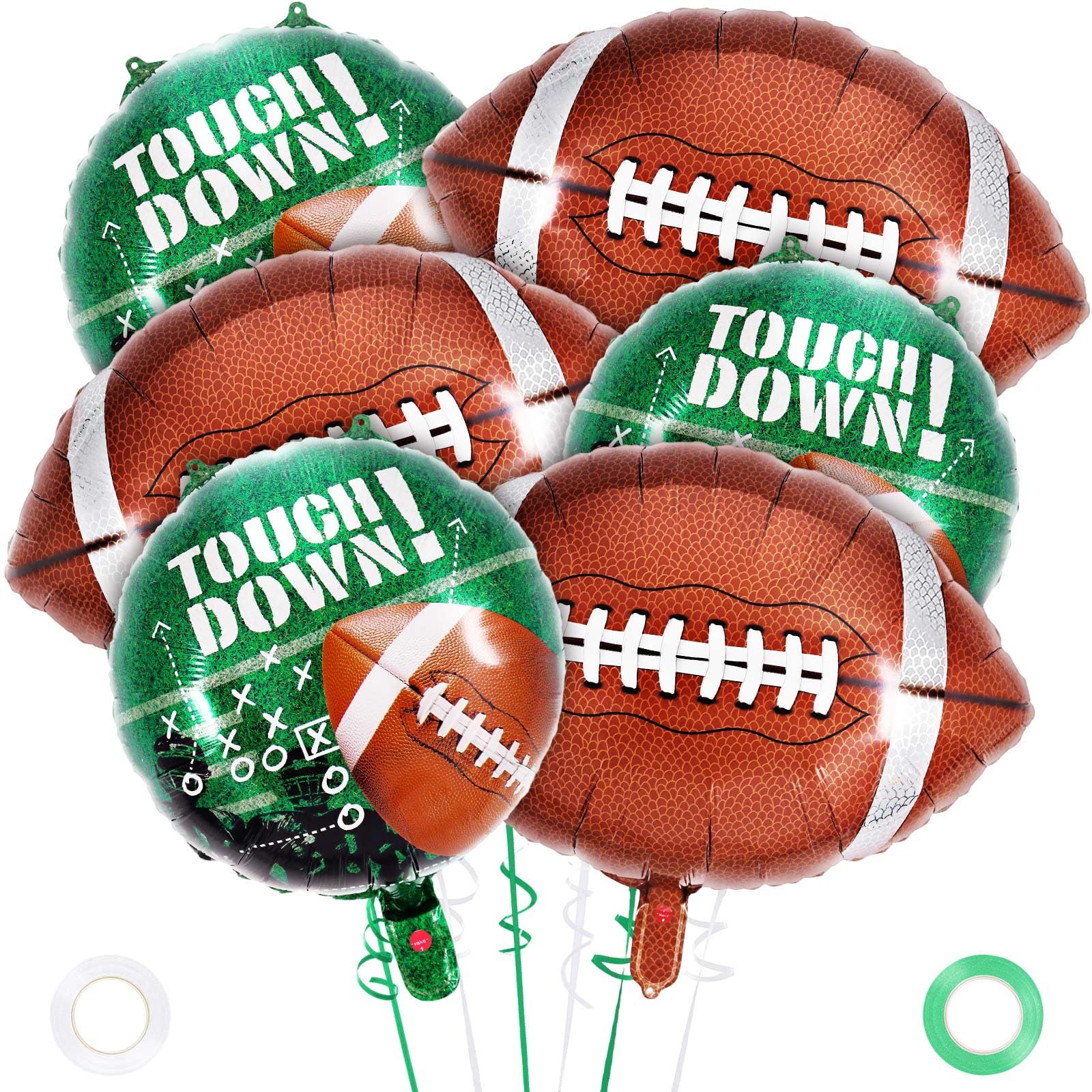 Amazon.com: 27 Inch Football Balloon Set,Football Foil Mylar Balloons ...