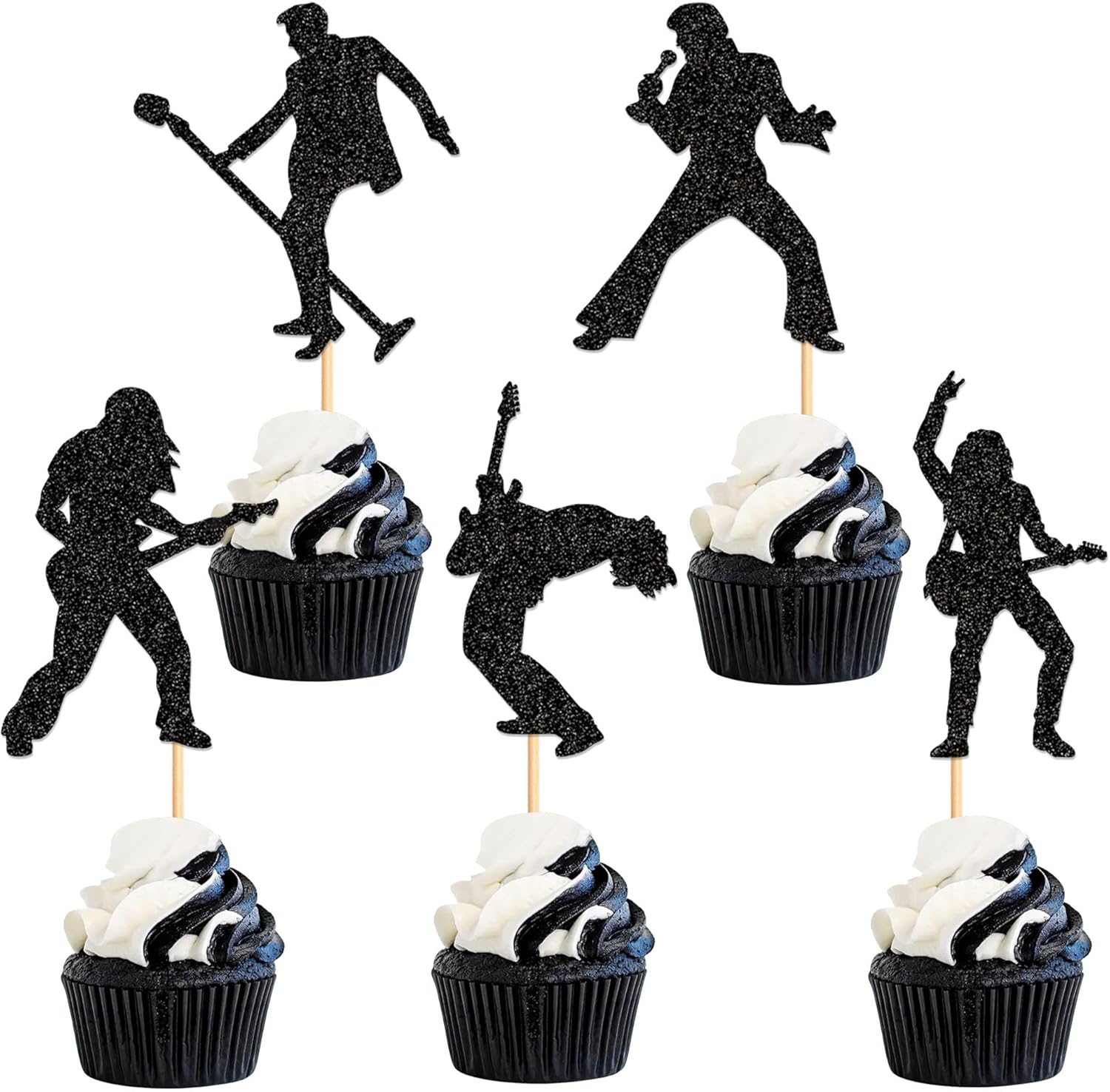 Amazon.com: Keaziu 35 Pack Rock Band Cupcake Toppers Rock Music Cupcake ...