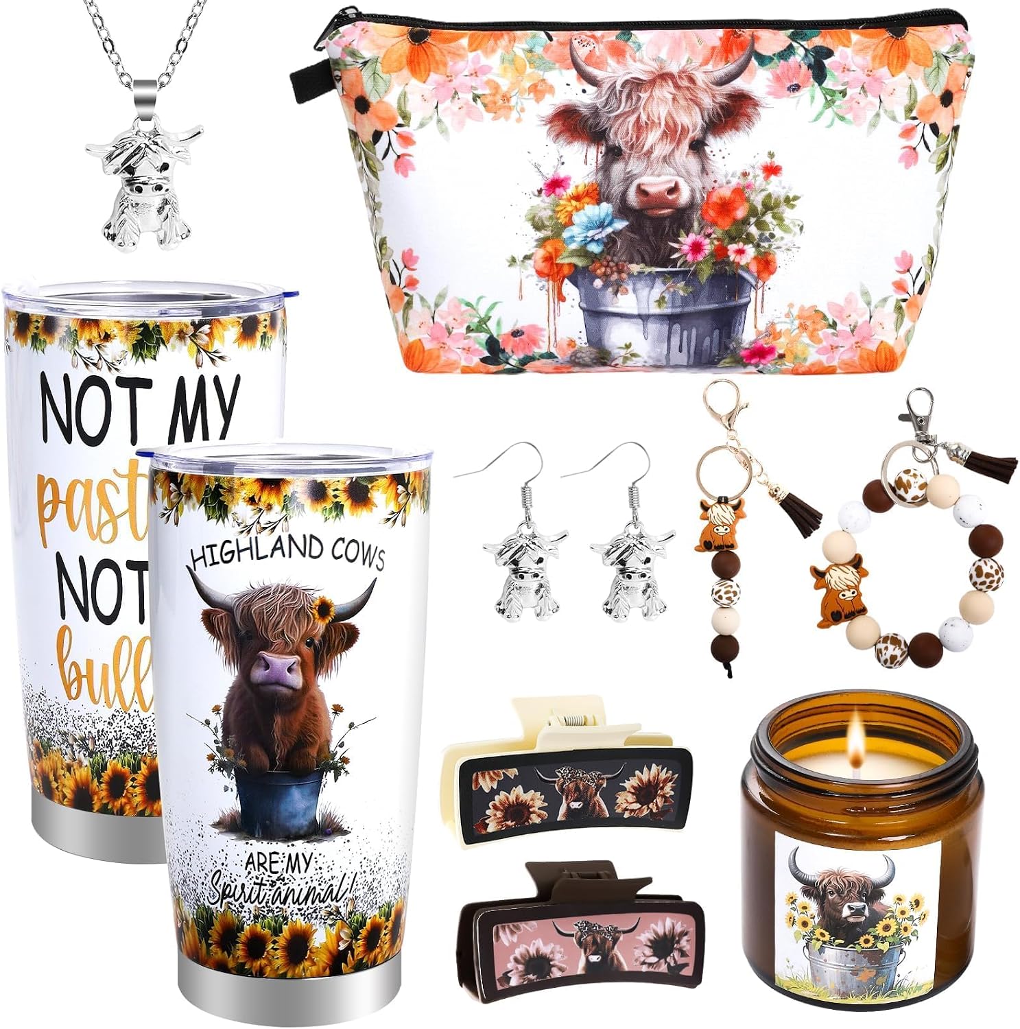 Amazon.com: Xihaian 8 Pcs Highland Cow Gifts Set for Women, Highland ...