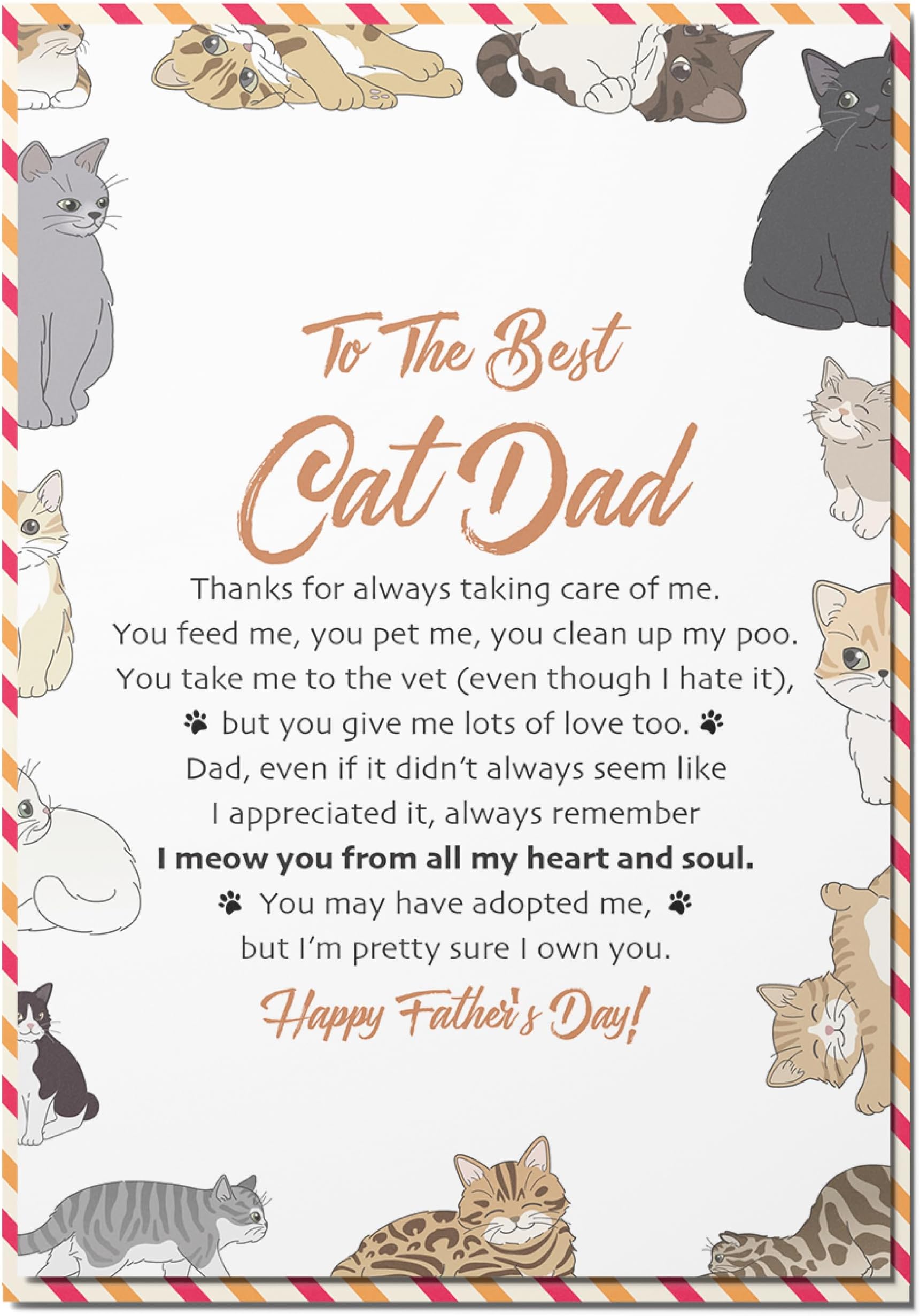 Amazon.com : BlinkBlink Fathers Day Card from Cat, Happy Fathers Day ...