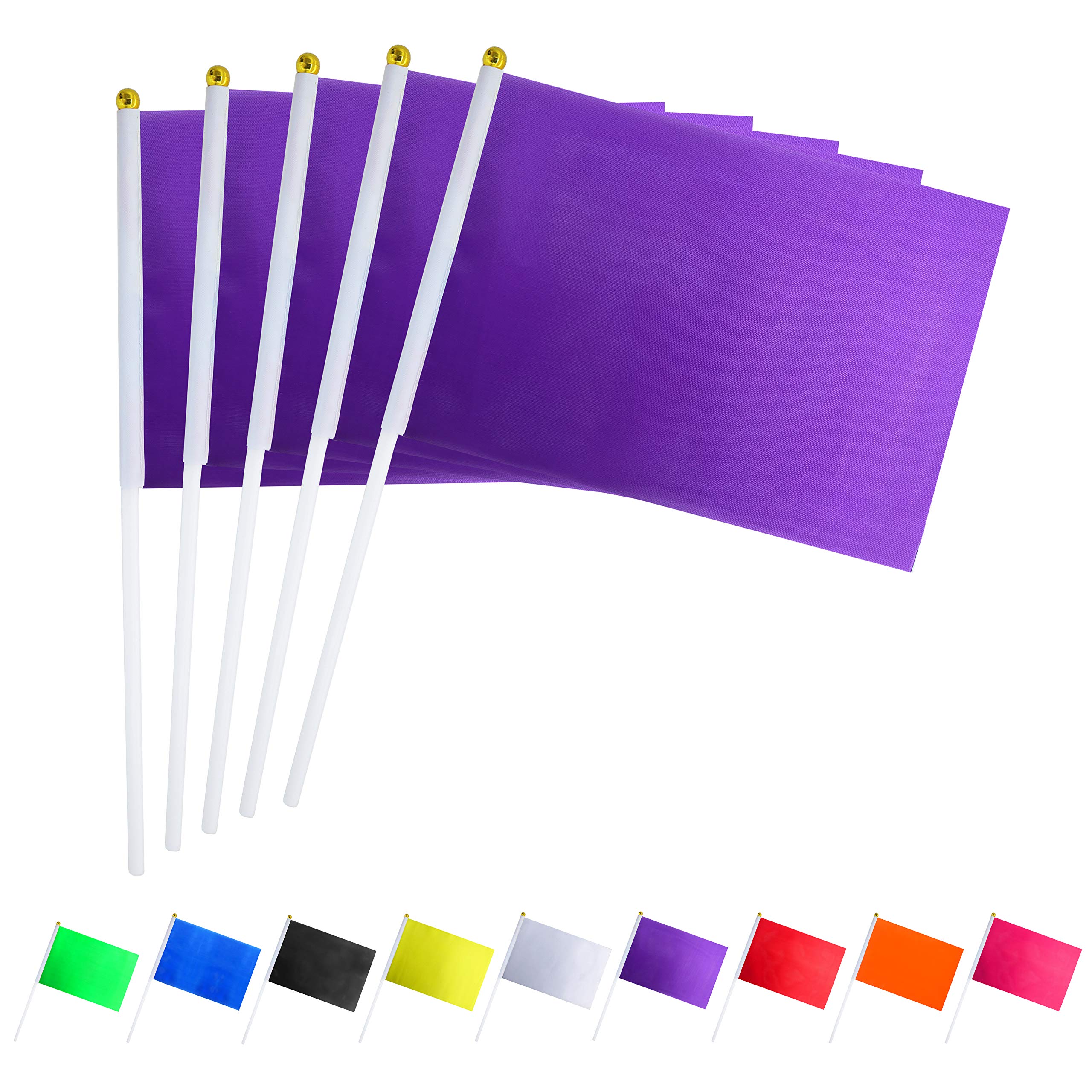 Amazon.com: Consummate 25 Pack Solid Purple Flag Small Mini Plain ...