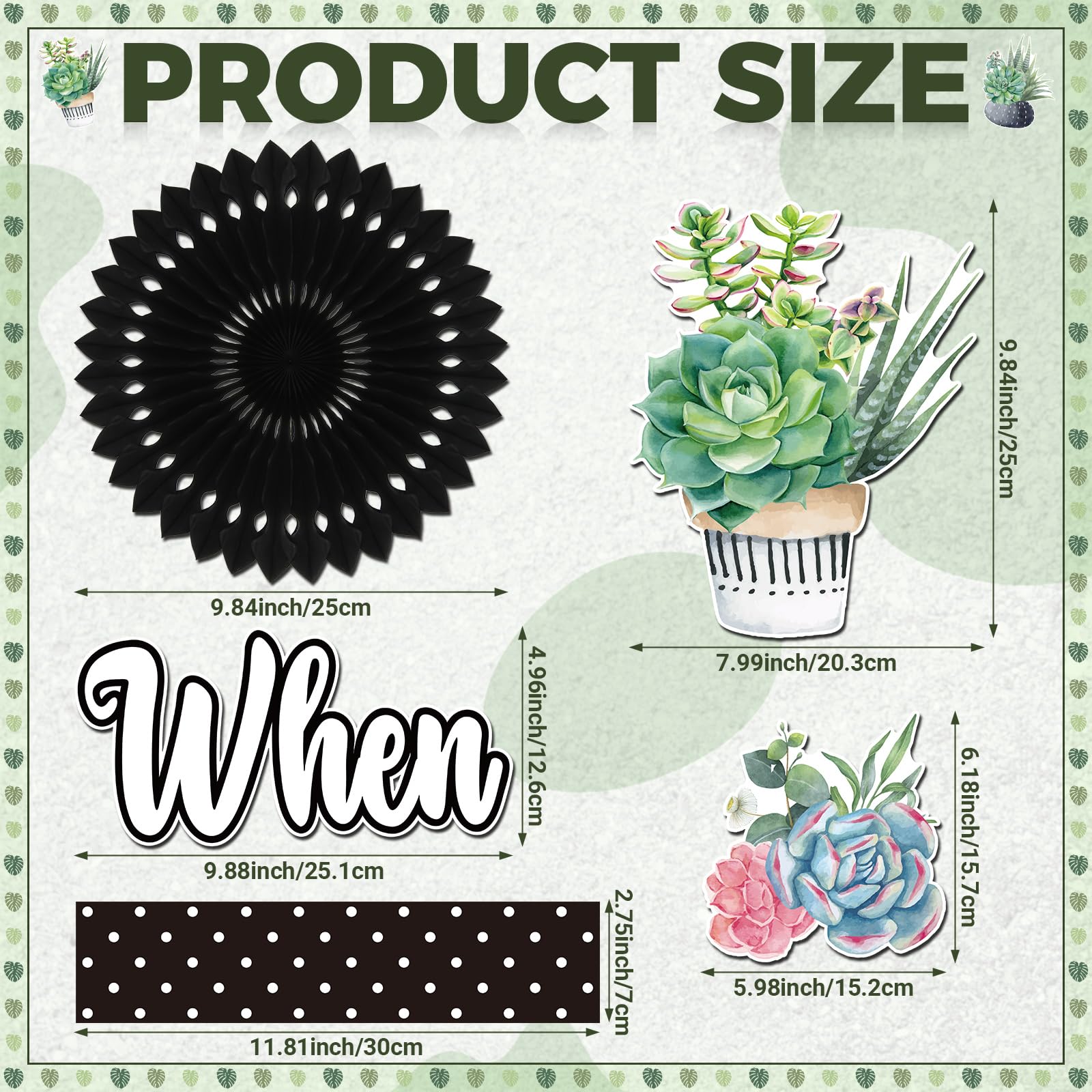 Snapklik.com : 66 Pcs Succulents Potted Bulletin Board Set Plant ...