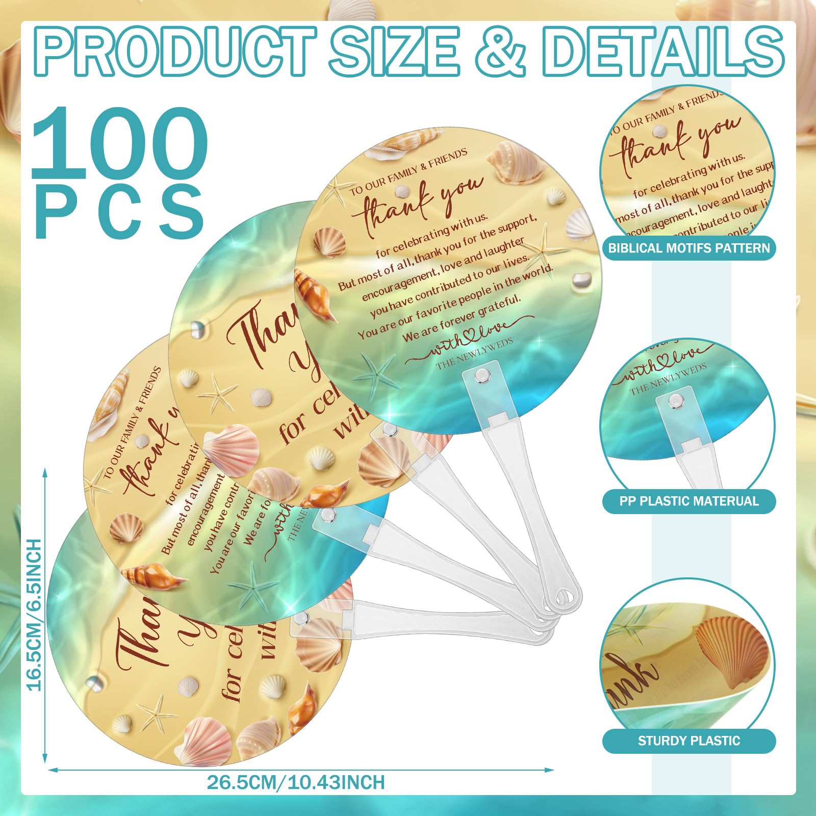 Snapklik.com : CroBlissful 100 Pcs Wedding Hand Fans For Guests Bulk ...