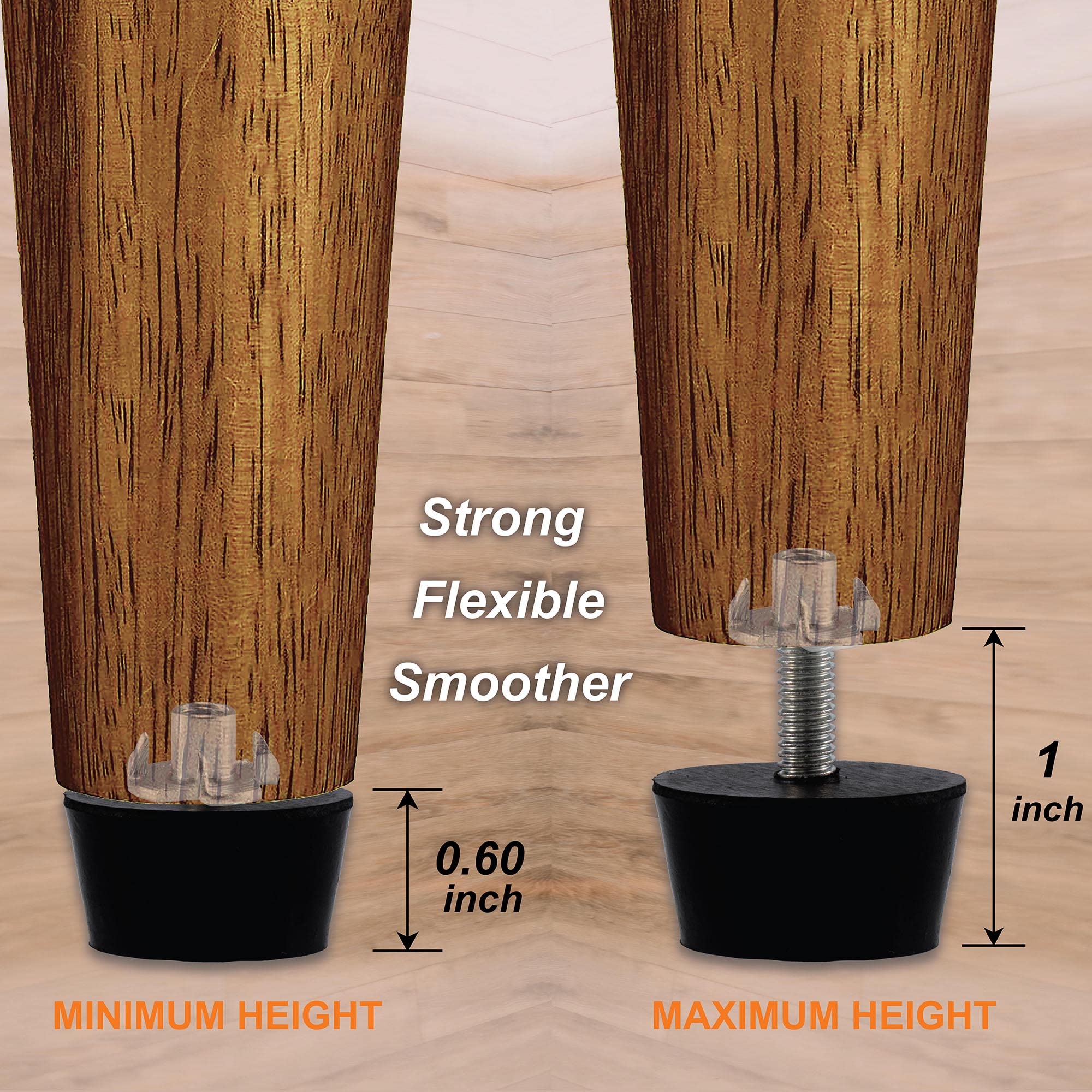 Snapklik.com : M6 Thread Furniture Feet Levelers, 8 PCS Adjustable ...