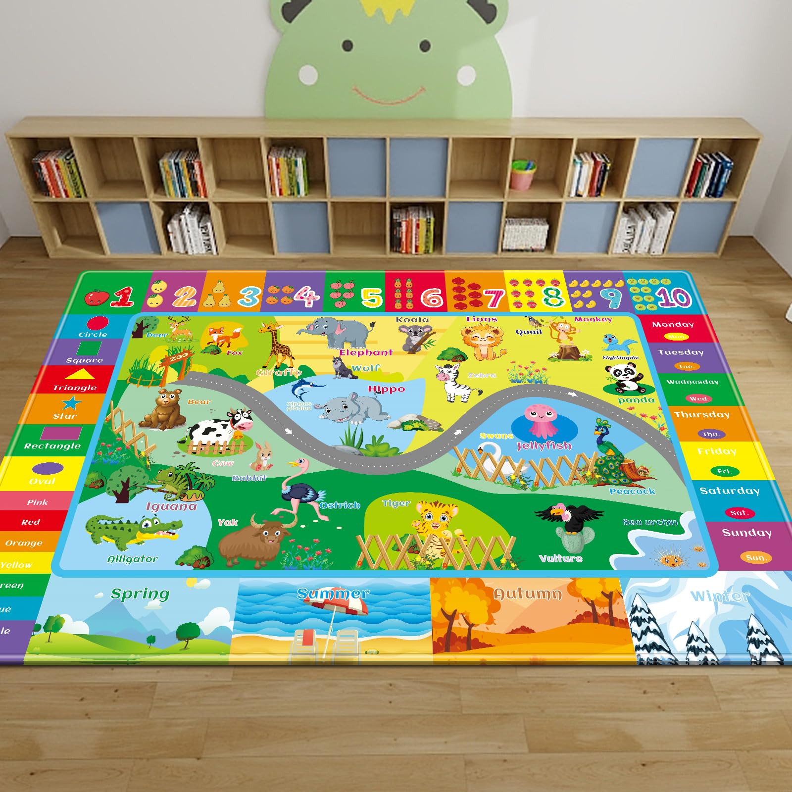 Amazon.com: AKASISRUG Kids Rugs Play Mat, Animals Zoo Play Rug for ...