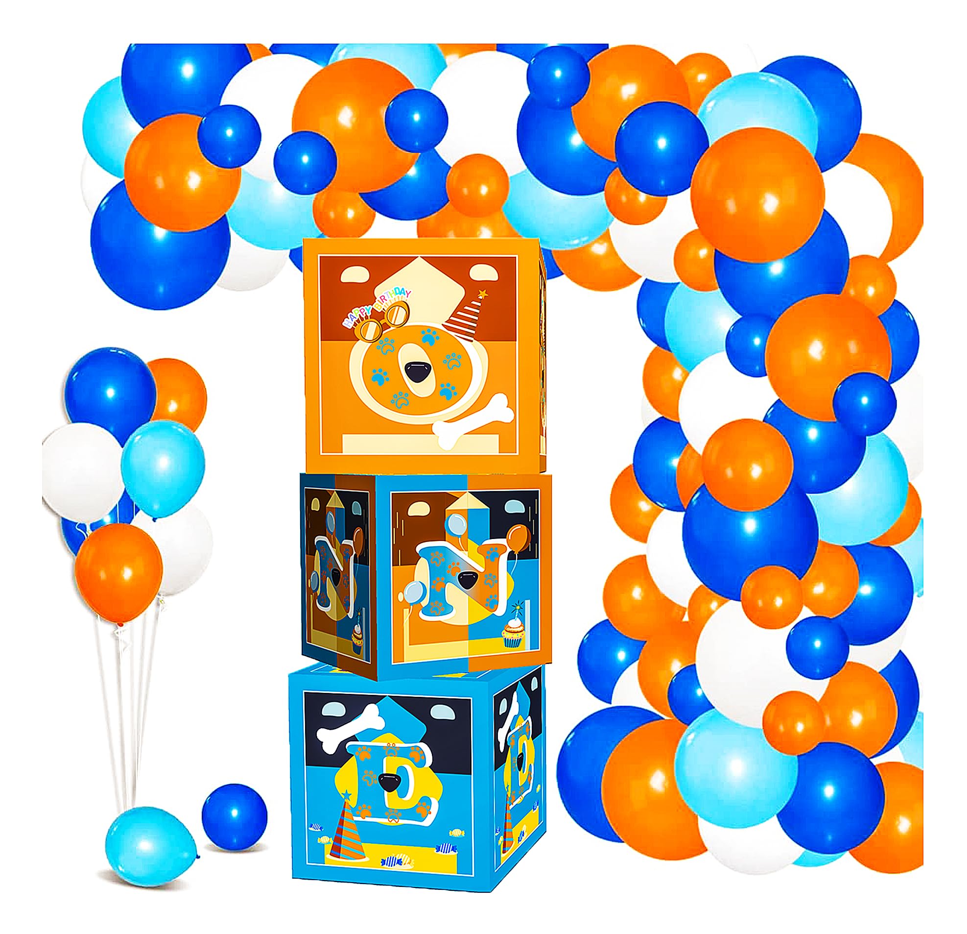 Amazon.com: Blue Orange ONE Decoration Balloon Boxes, 3 PCS blue dog ...