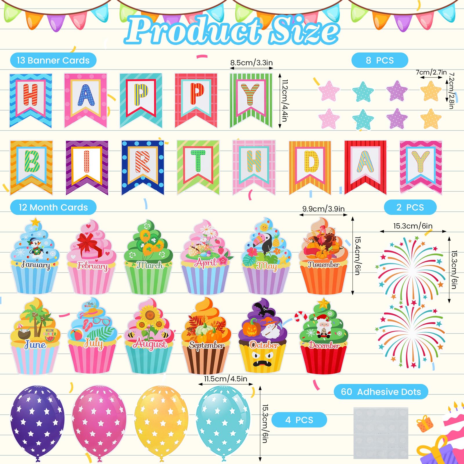 Snapklik.com : 43-Piece Happy Birthday Bulletin Board Set, Classroom ...