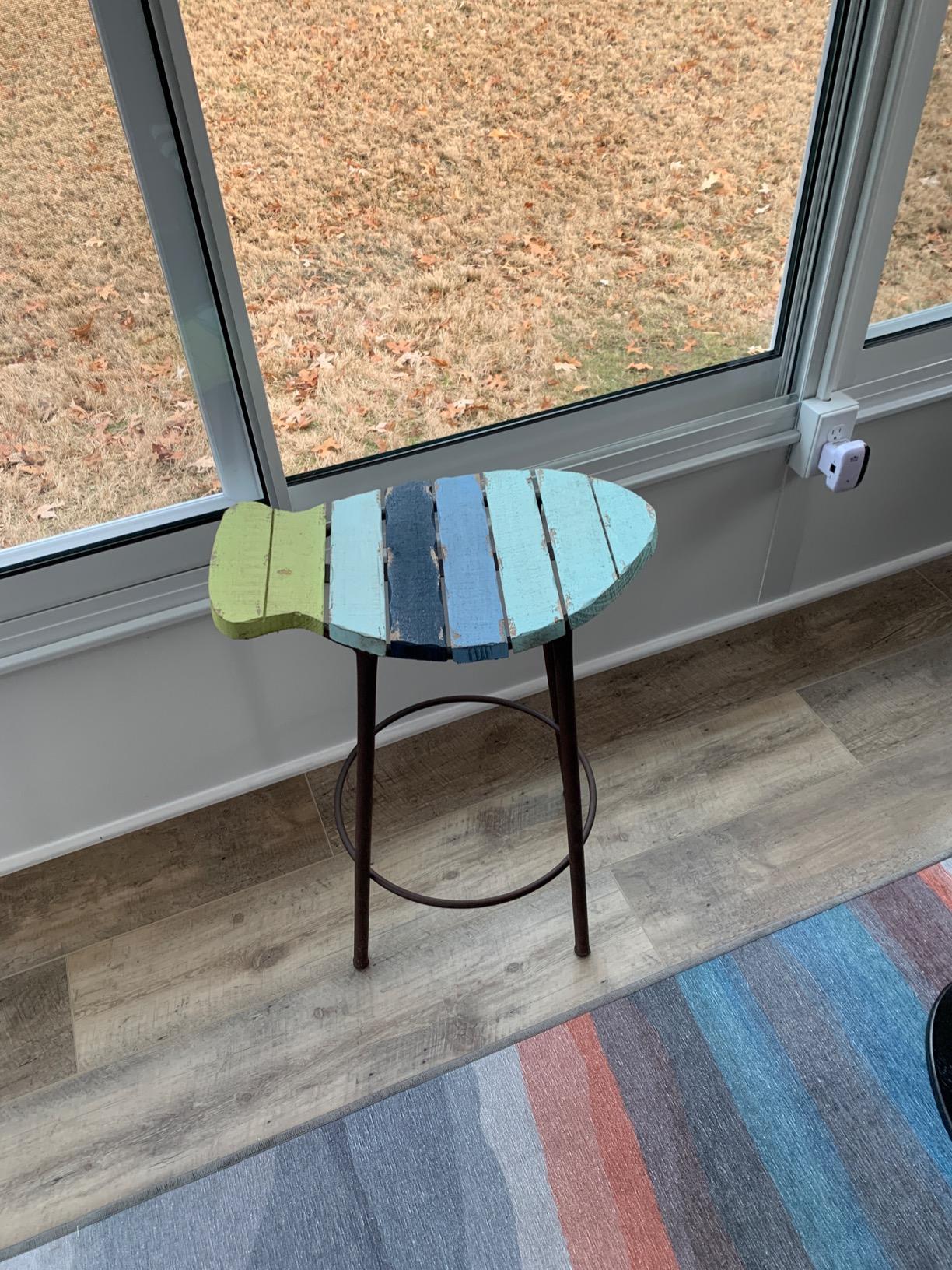 Amazon.com: KALALOU Painted Wood and Metal Fish Counter Stool, One Size ...