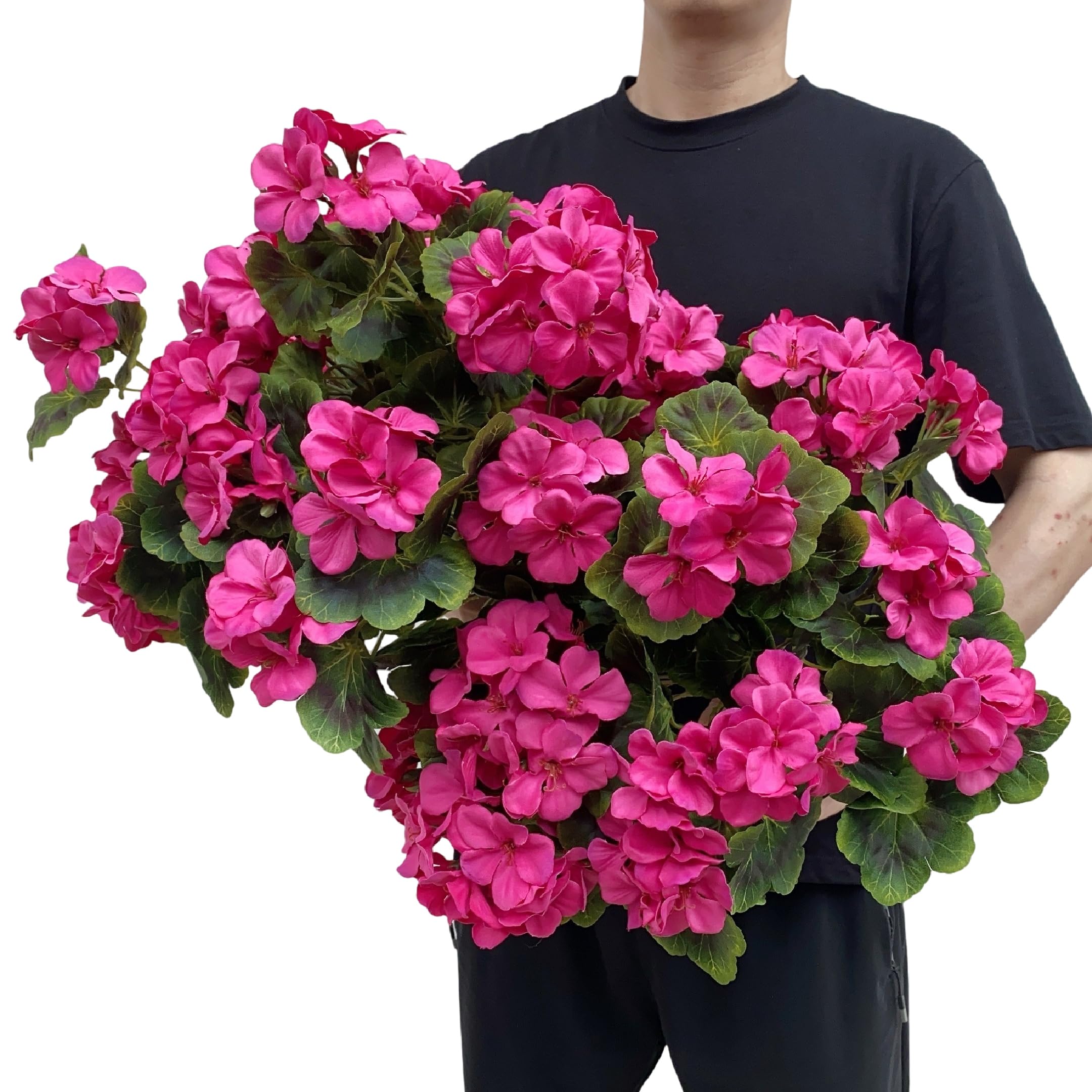 Amazon.com: Dophinena Pack of 4 - Artificial Geraniums Bundles Full ...