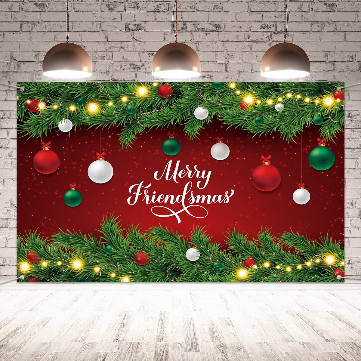 Amazon.com : Friendsmas Photo Backdrop Merry Friendsmas Banner ...