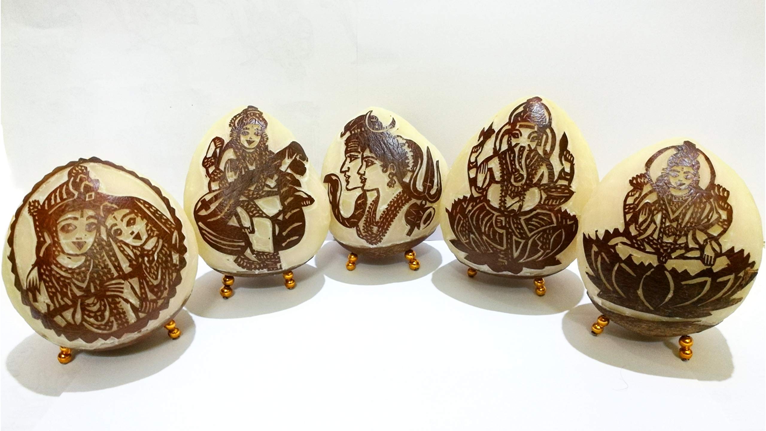 Buy Shree Kalakriti, Dry Coconut Carving Art Designs of Shiva Parvati ...