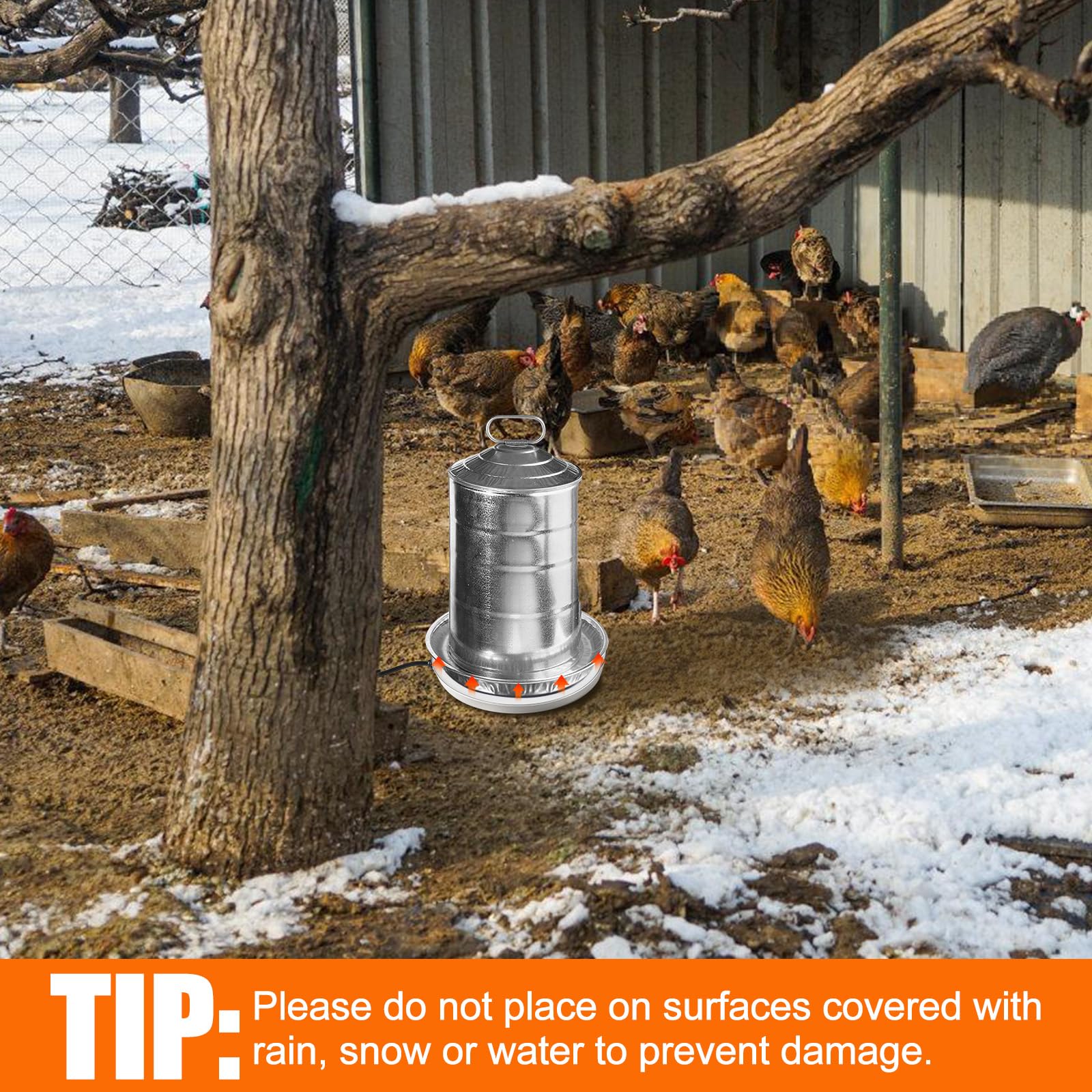 Snapklik.com : MEWTOGO Chicken Water Heater For Winter - 60W Poultry ...
