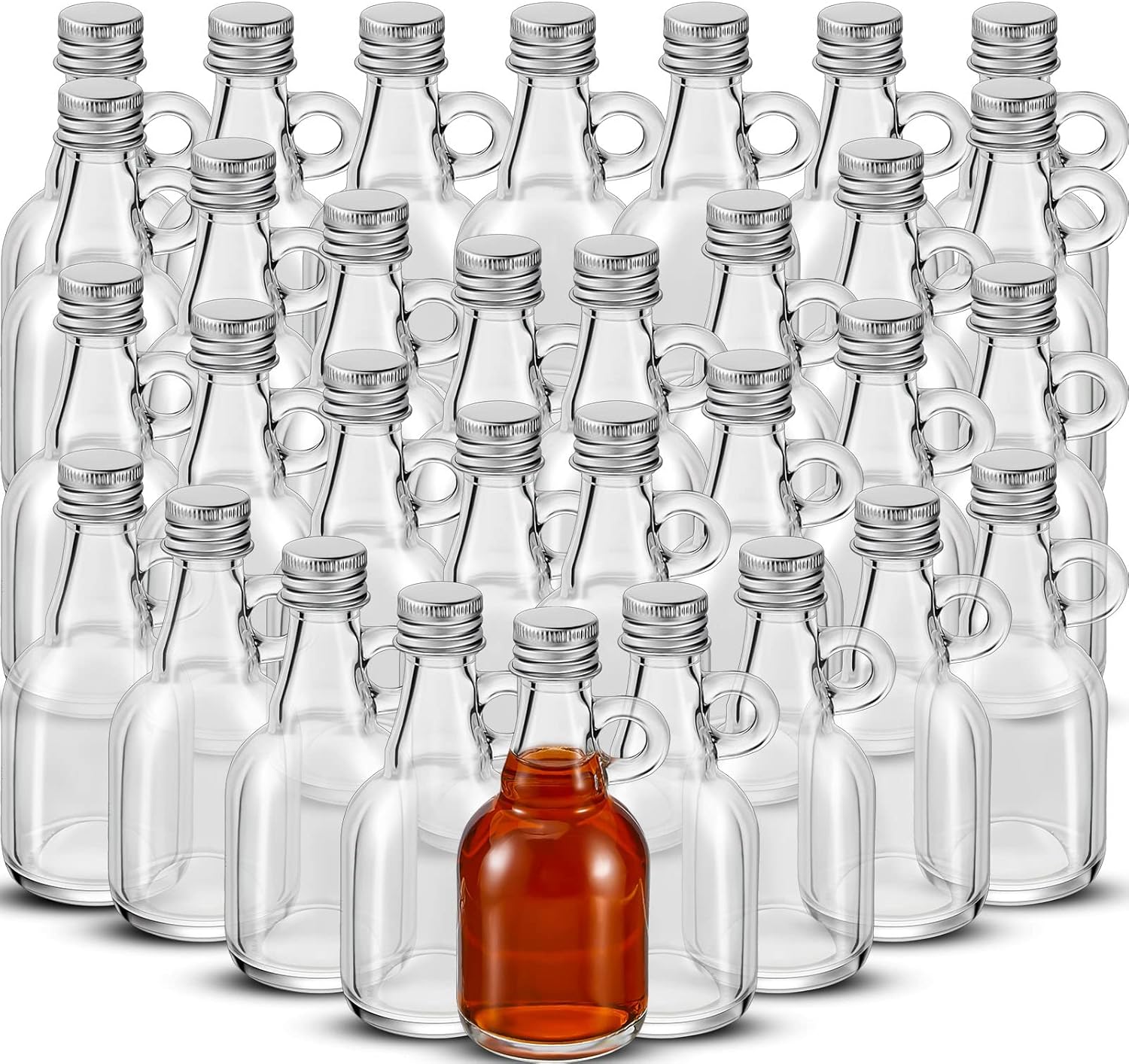 Amazon.com: Suclain 32 Pcs 1.7oz Mini Small Glass Syrup Bottles with ...