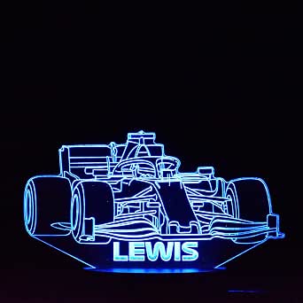 Formula 1 Night Light, Personalised 3D Illusion Kids F1 Motorsport Car ...