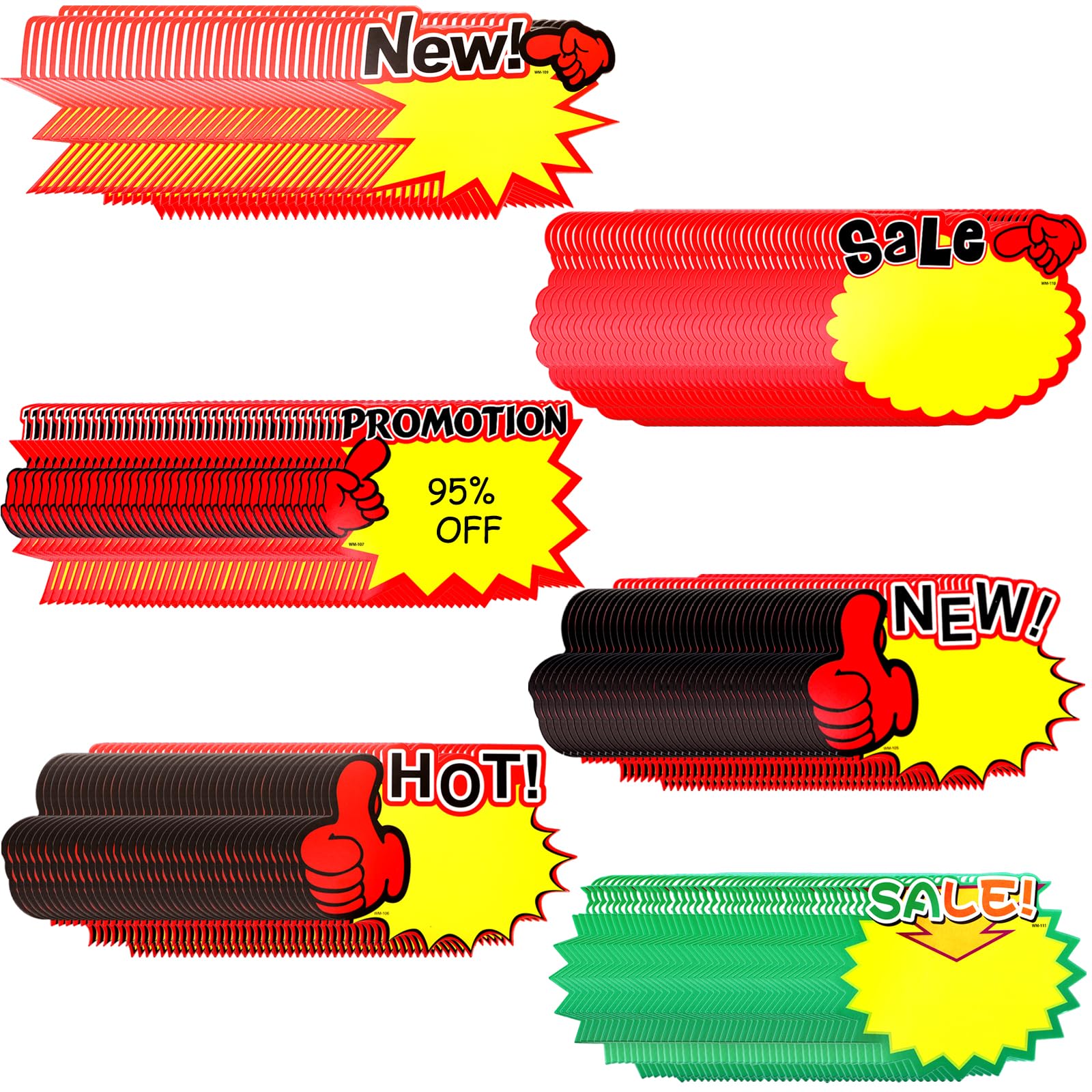 Snapklik.com : 240 Pieces Burst Sign Cards, 7 X 5.5 Inch Large Star ...