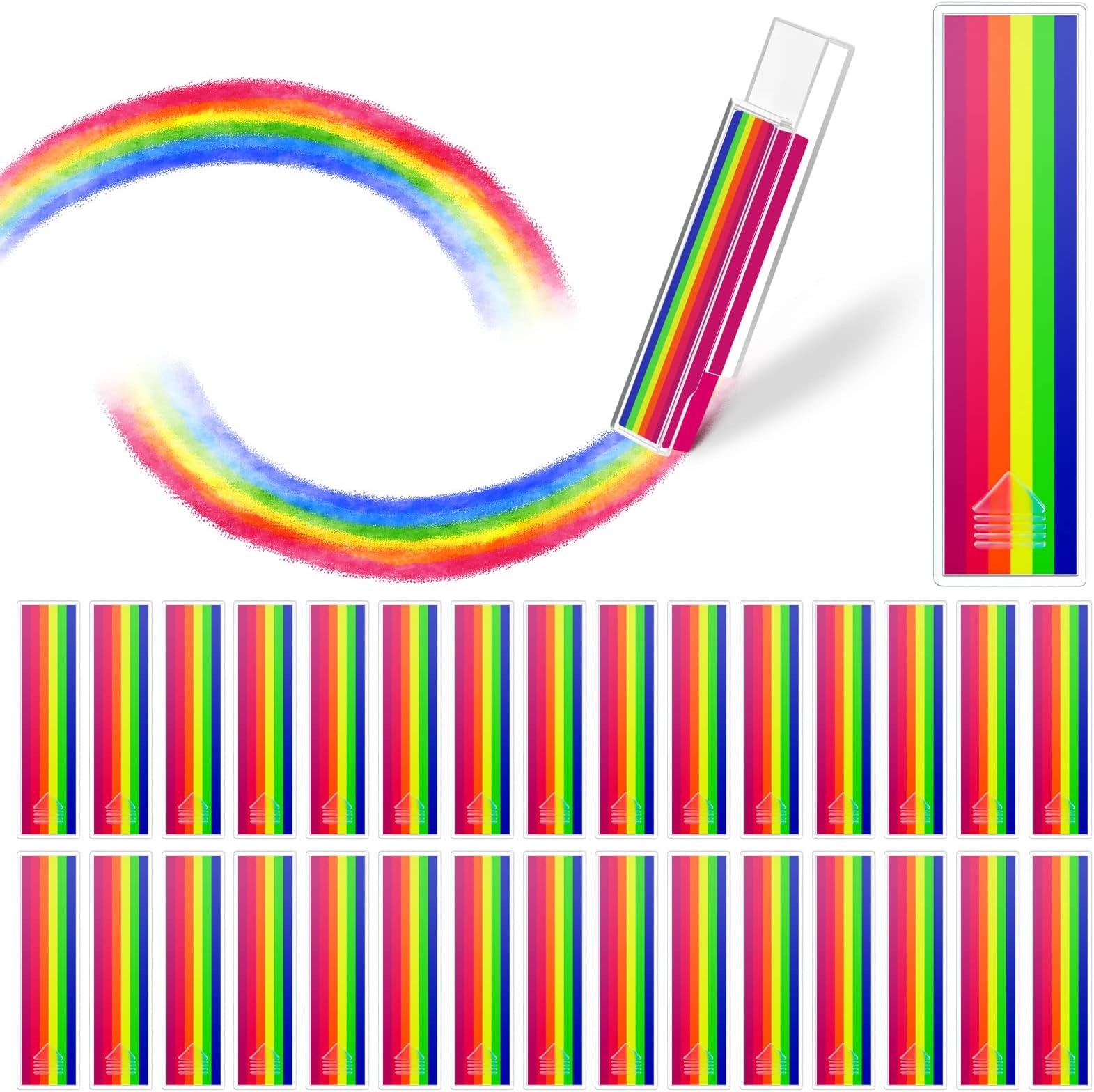 Amazon.com : Jecery 32 Pcs Rainbow Soft Pastels Stick for Kids Has 6 ...