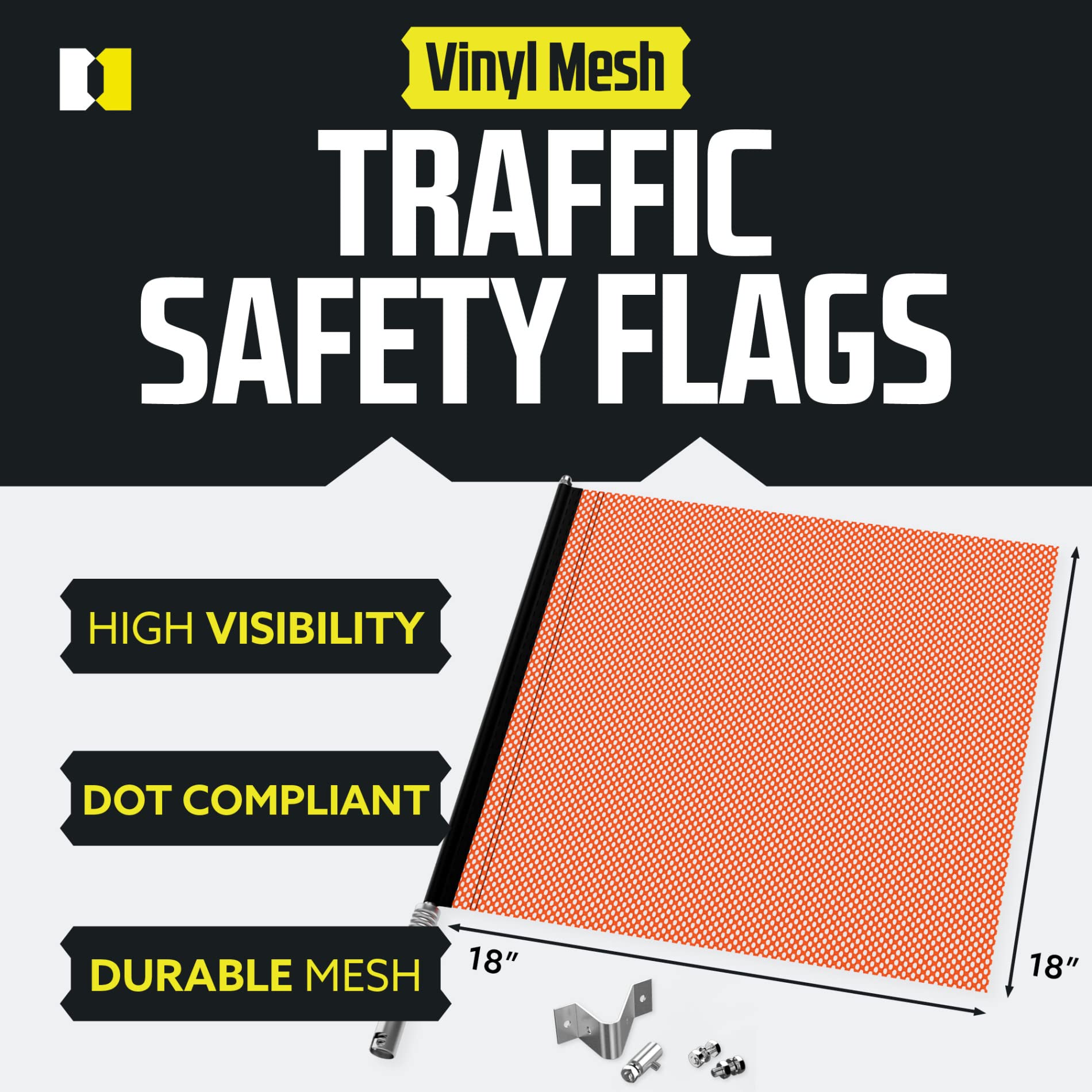 Snapklik.com : DC Cargo Quick Release Flag Mount Warning Flags For ...