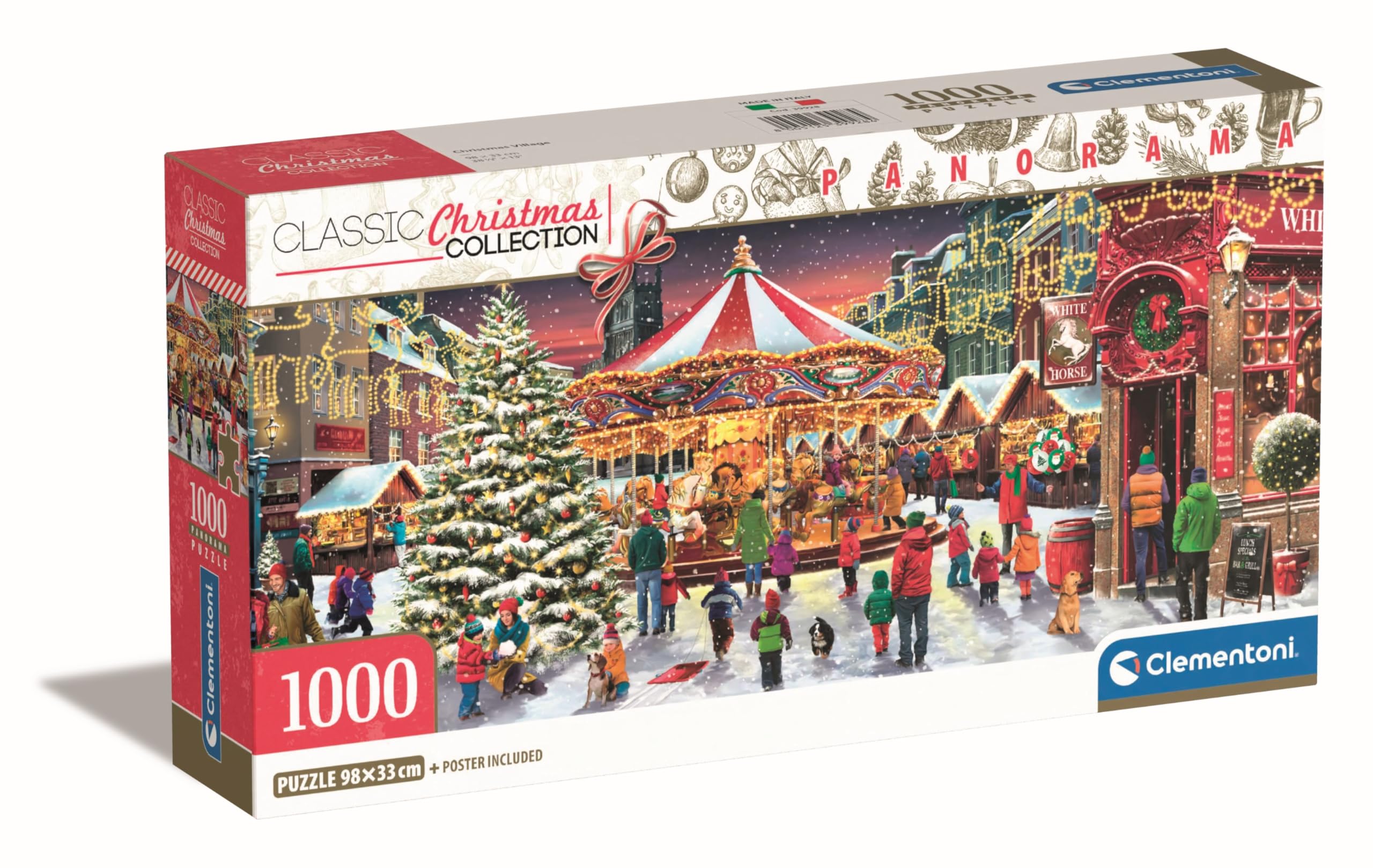Clementoni Jigsaw Puzzle Panorama Christmas Village 1000 Pieces ...
