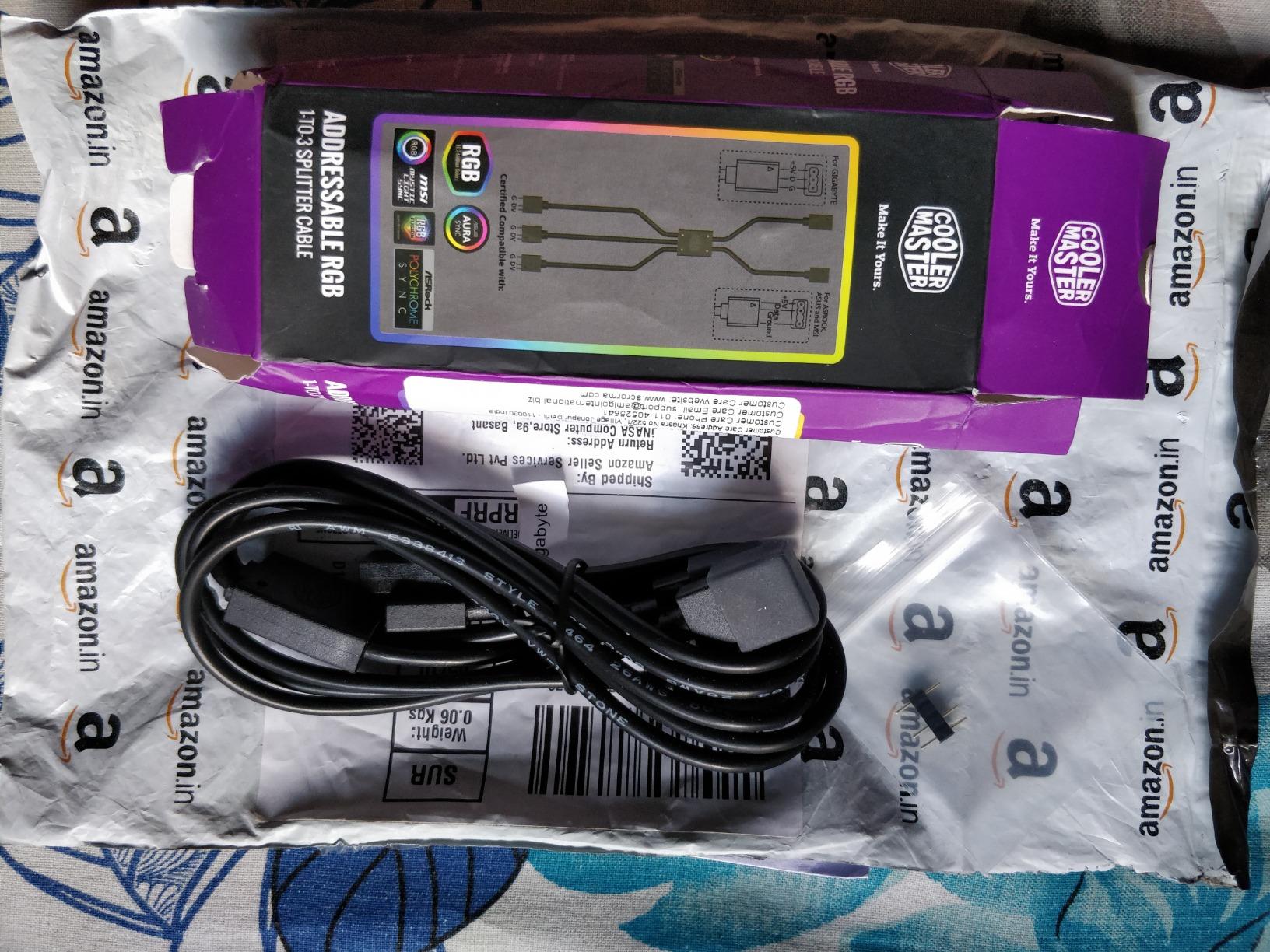 Cooler Master Addressable RGB 1-to-3 Splitter Cable - ARGB : Amazon.in ...