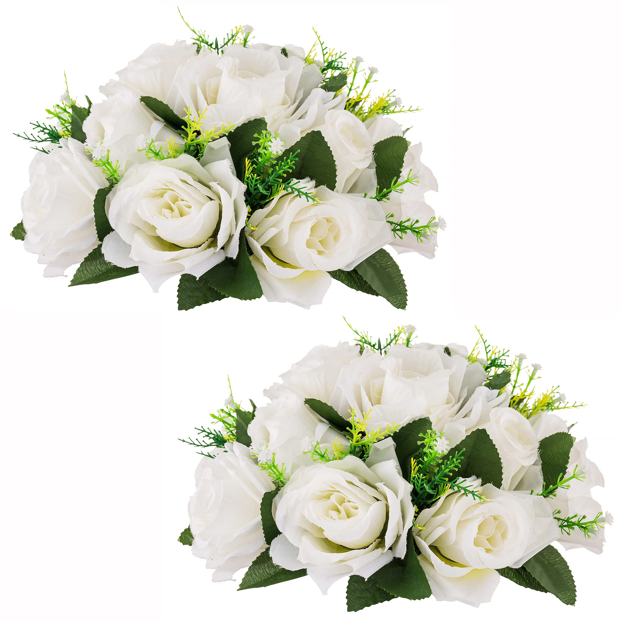 Amazon.com: Flower Balls for Centerpieces - 2 Pcs Rose Balls Artificial ...