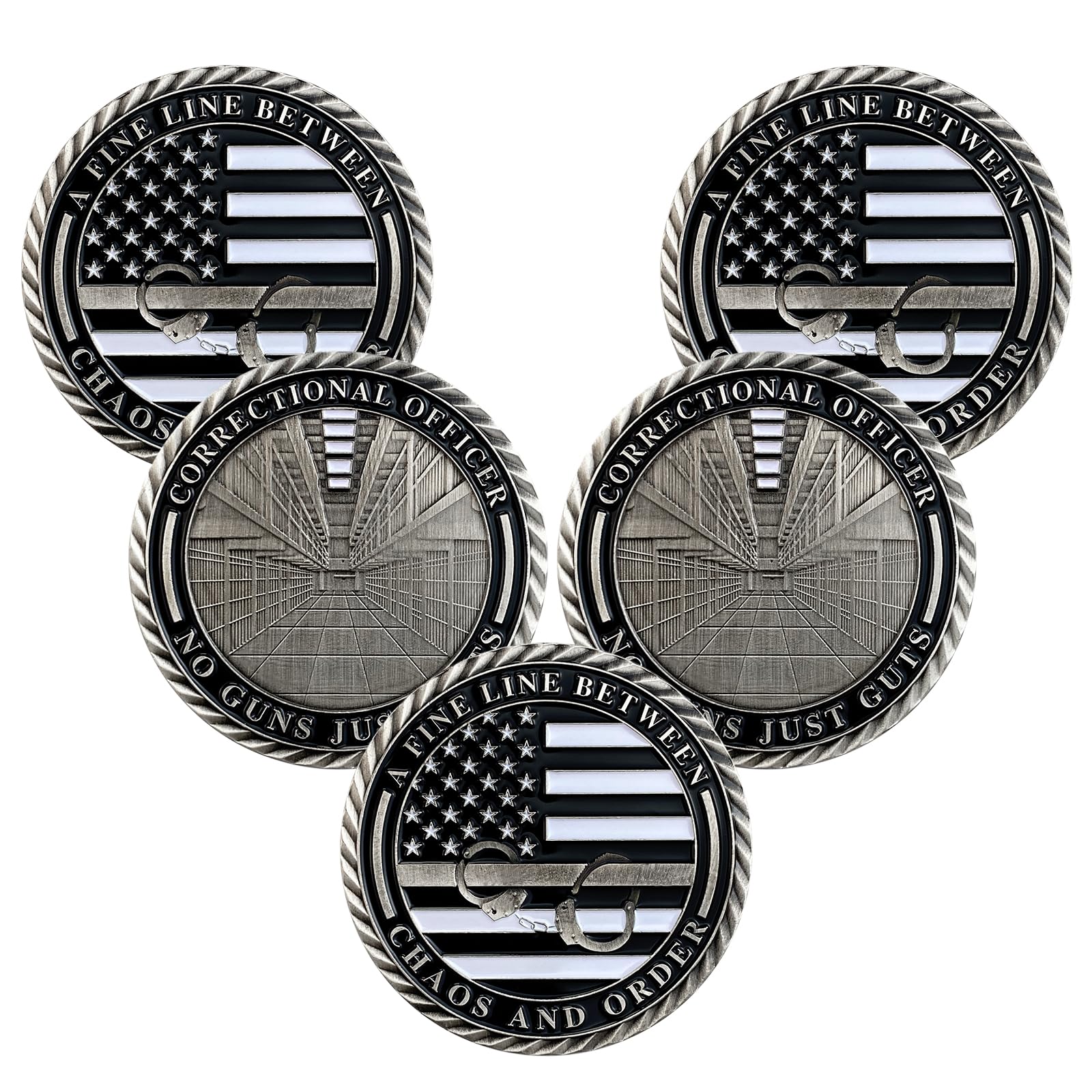 Snapklik.com : 5pcs Thin Gray Line Challenge Coins - Correctional ...