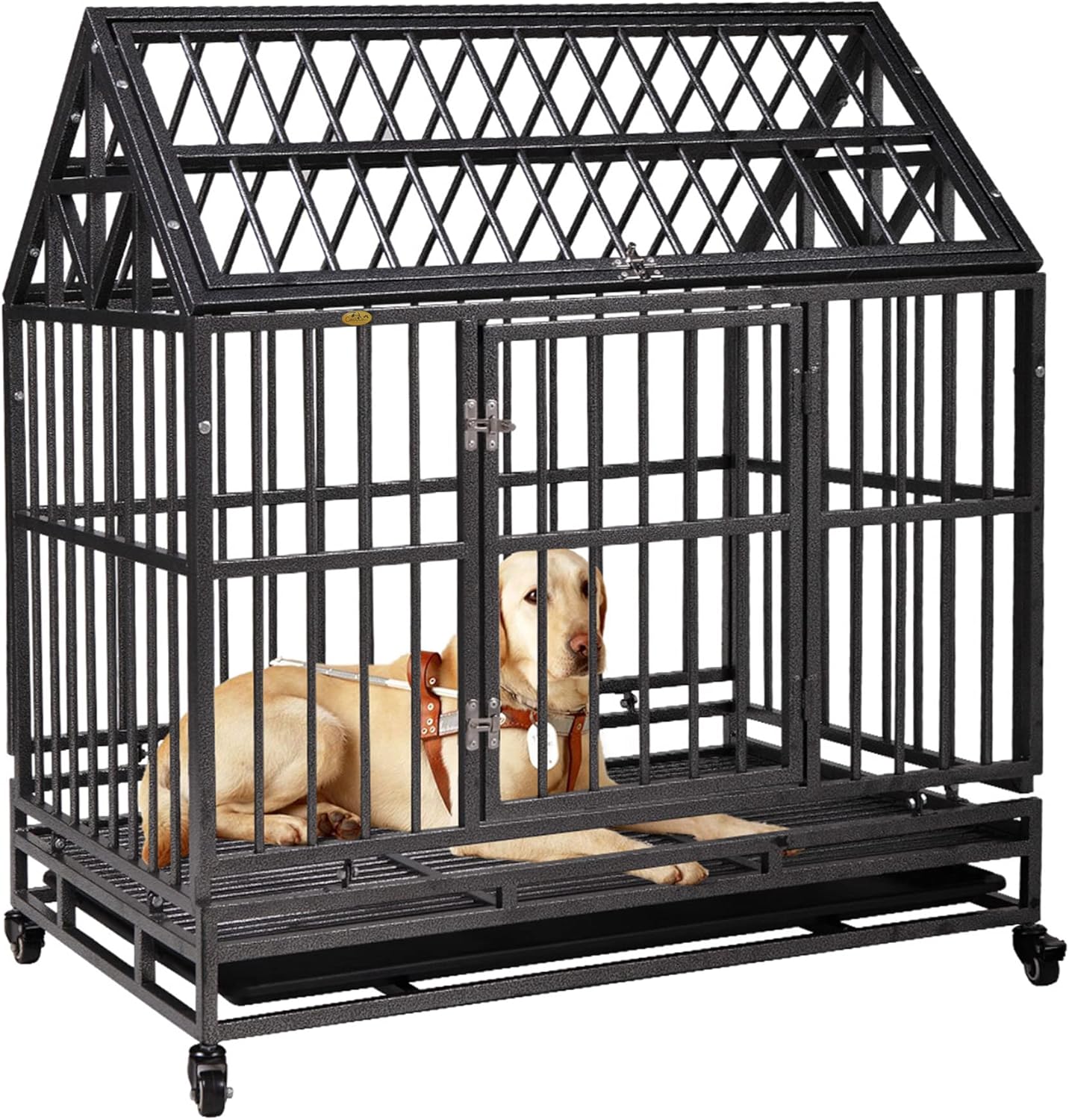 Amazon.com : 37" Dog Crates for Medium Dogs, Indestructible Escape ...
