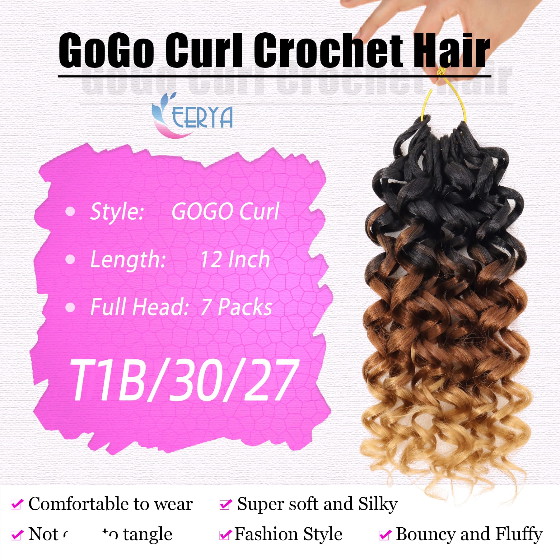Snapklik.com : 7 Packs GoGo Curl Crochet Hair 12 Inch Short Curly ...