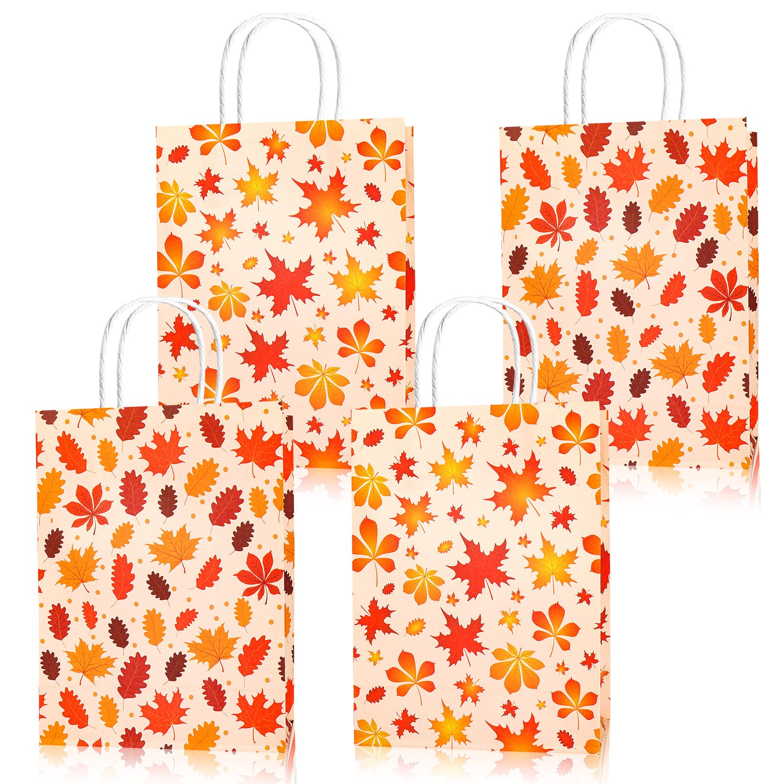 Amazon.com: Happy 12pcs Fall Theme Gift Bags, Orange Maple Leaf Treat ...
