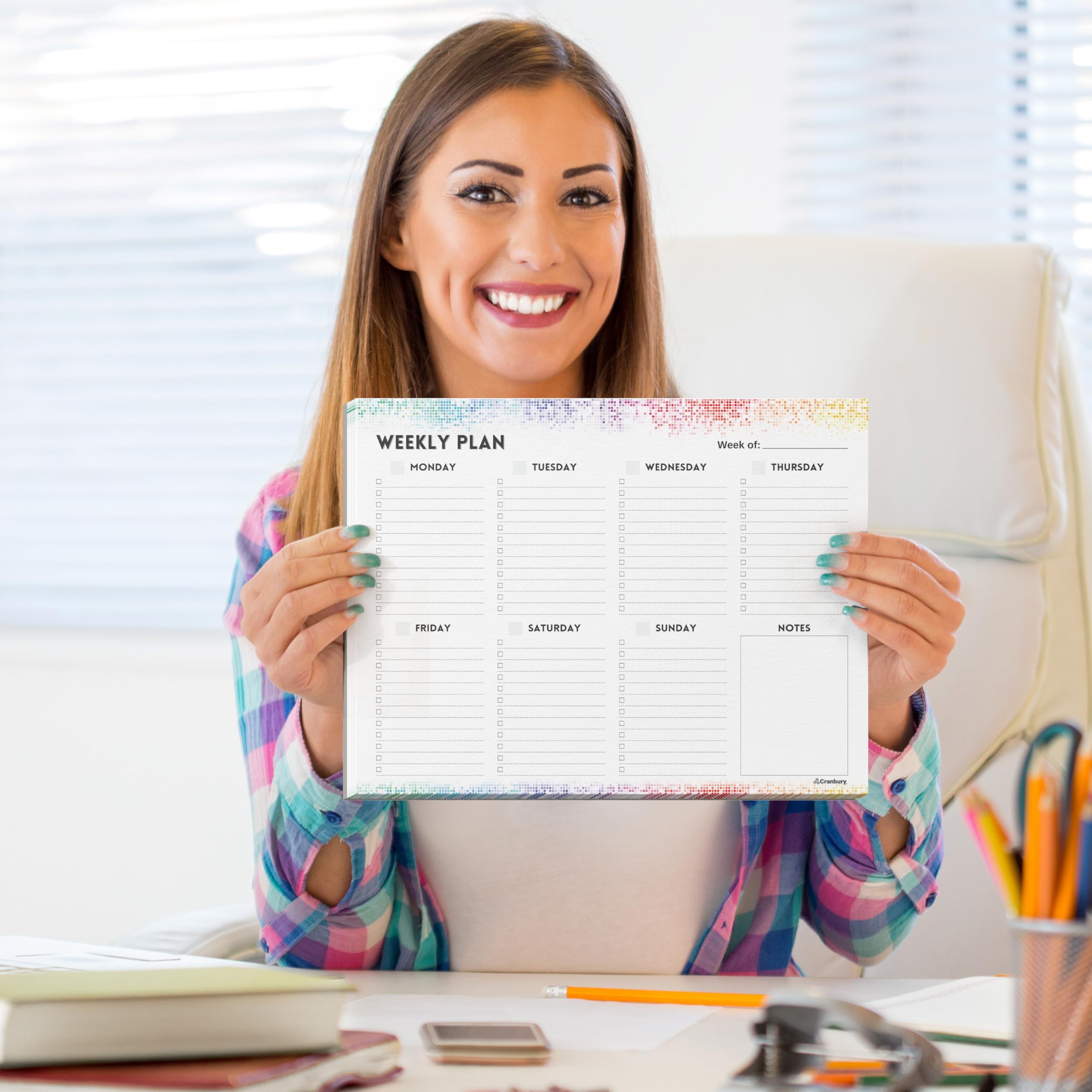 Snapklik.com : Large 8.5x11 Weekly Planner Notepad, 54 Pages, Desktop Task Planner Pad, Easy ...