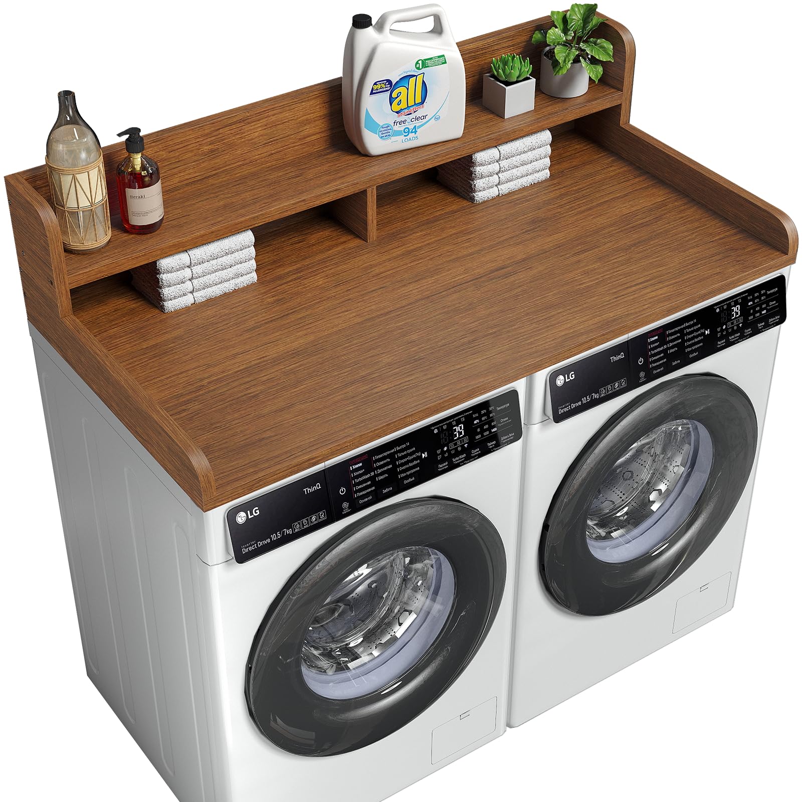 Amazon.com: 2-Tier Washer Dryer Countertop with Edge Rails & Non-Slip ...
