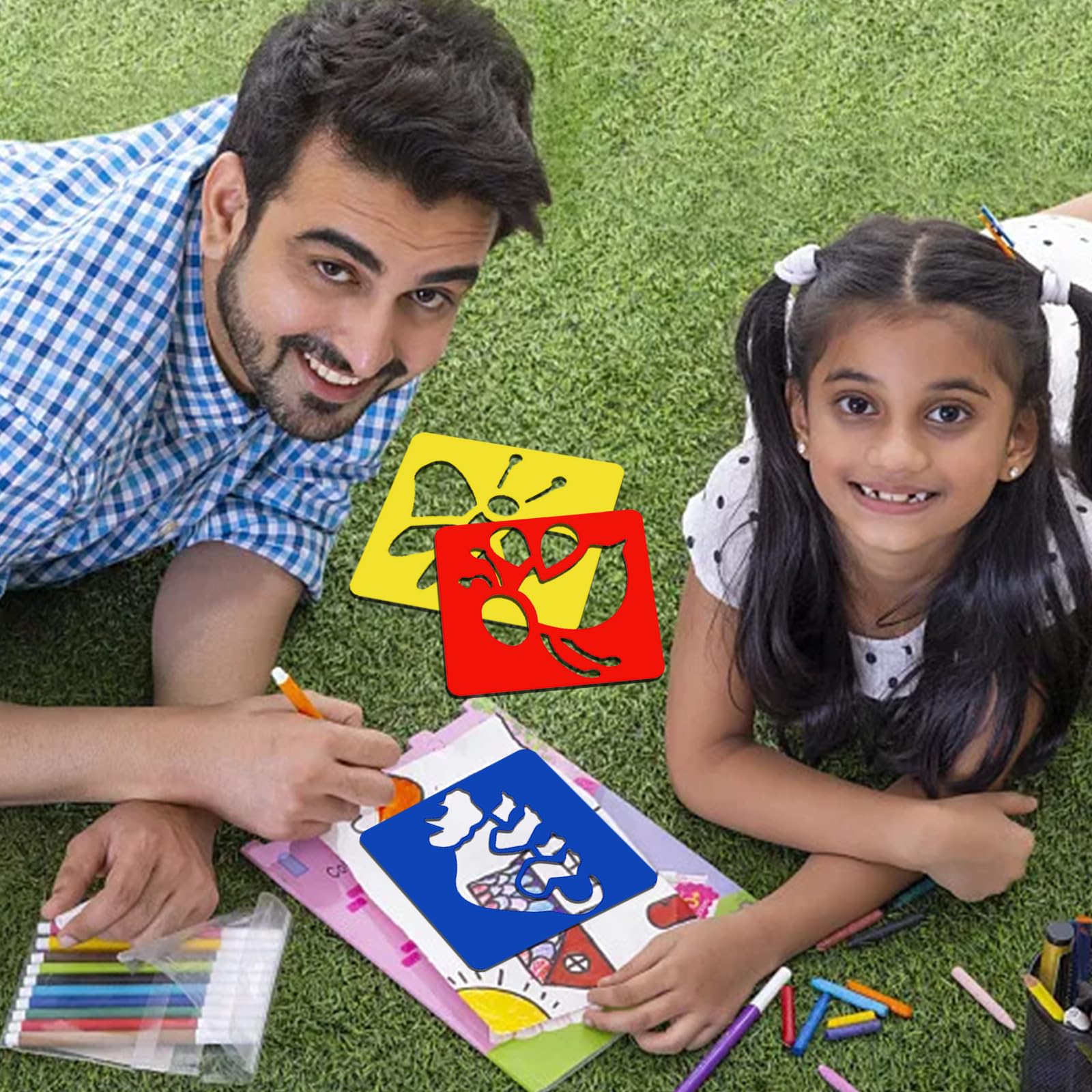 Twister Arm Trainer 24-Piece Kids Painting Stencils - 6-Inch Plastic ...