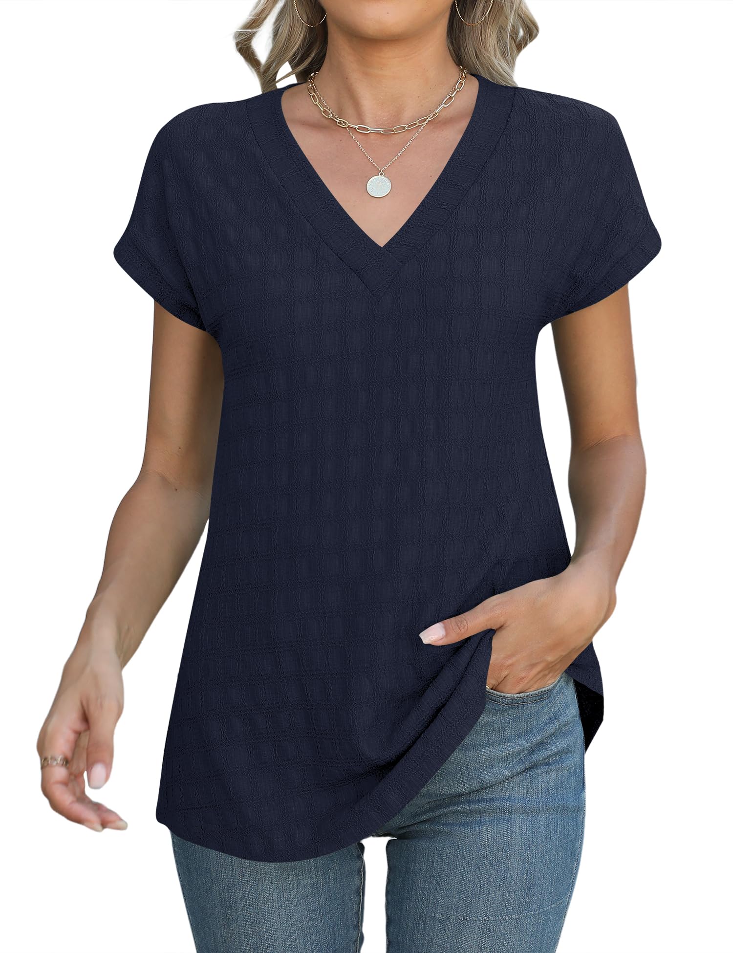 Snapklik.com : Womens Tops Tunic Loose Fit 2025 Summer Spring Trendy ...