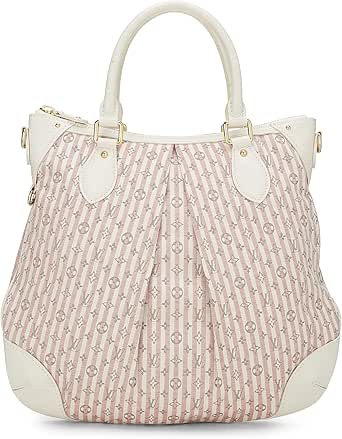 Amazon.com: Louis Vuitton, Pre-Loved White & Pink Mini Lin Croisette ...