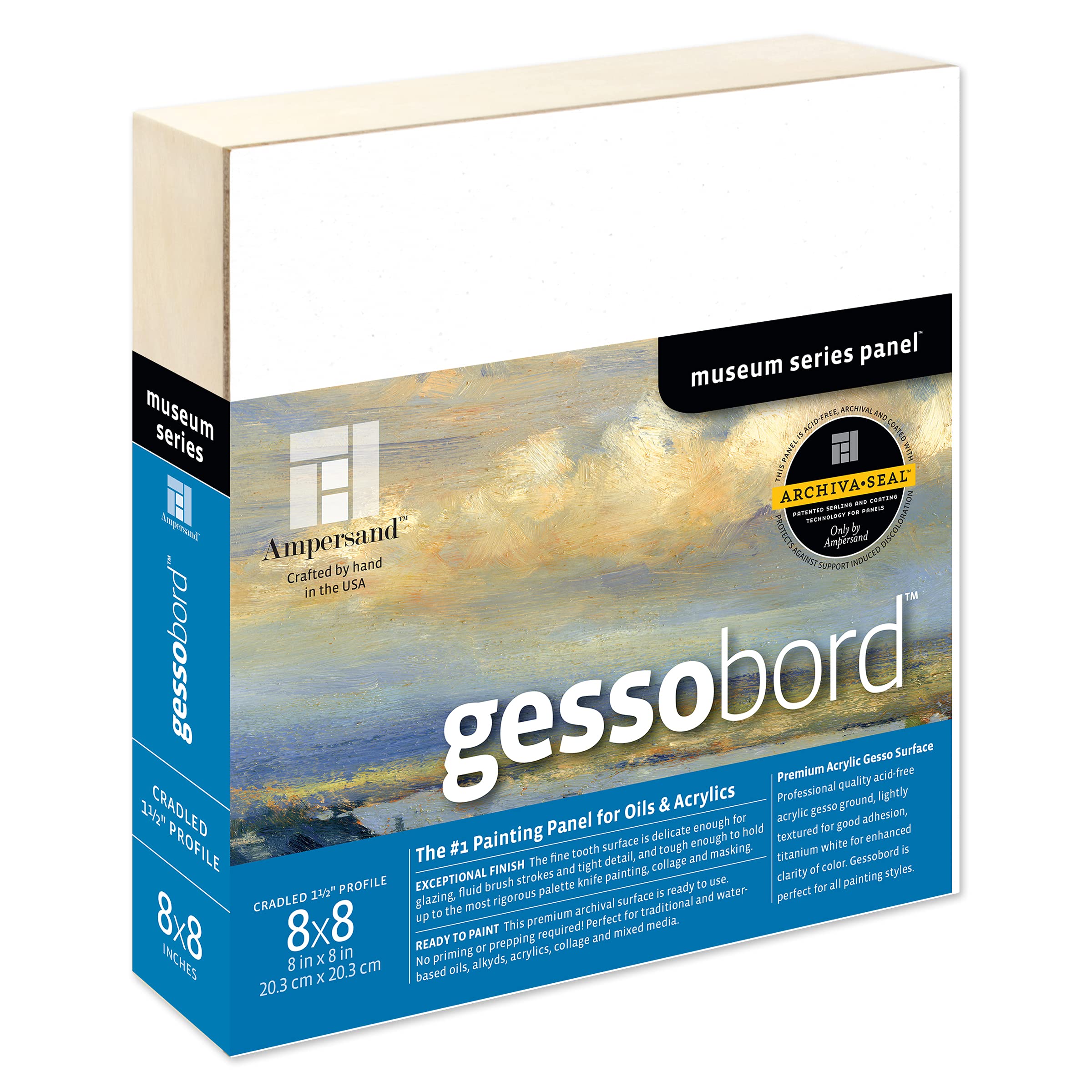 Snapklik.com : Ampersand Art Supply Gesso Wood Painting Panel: Museum ...