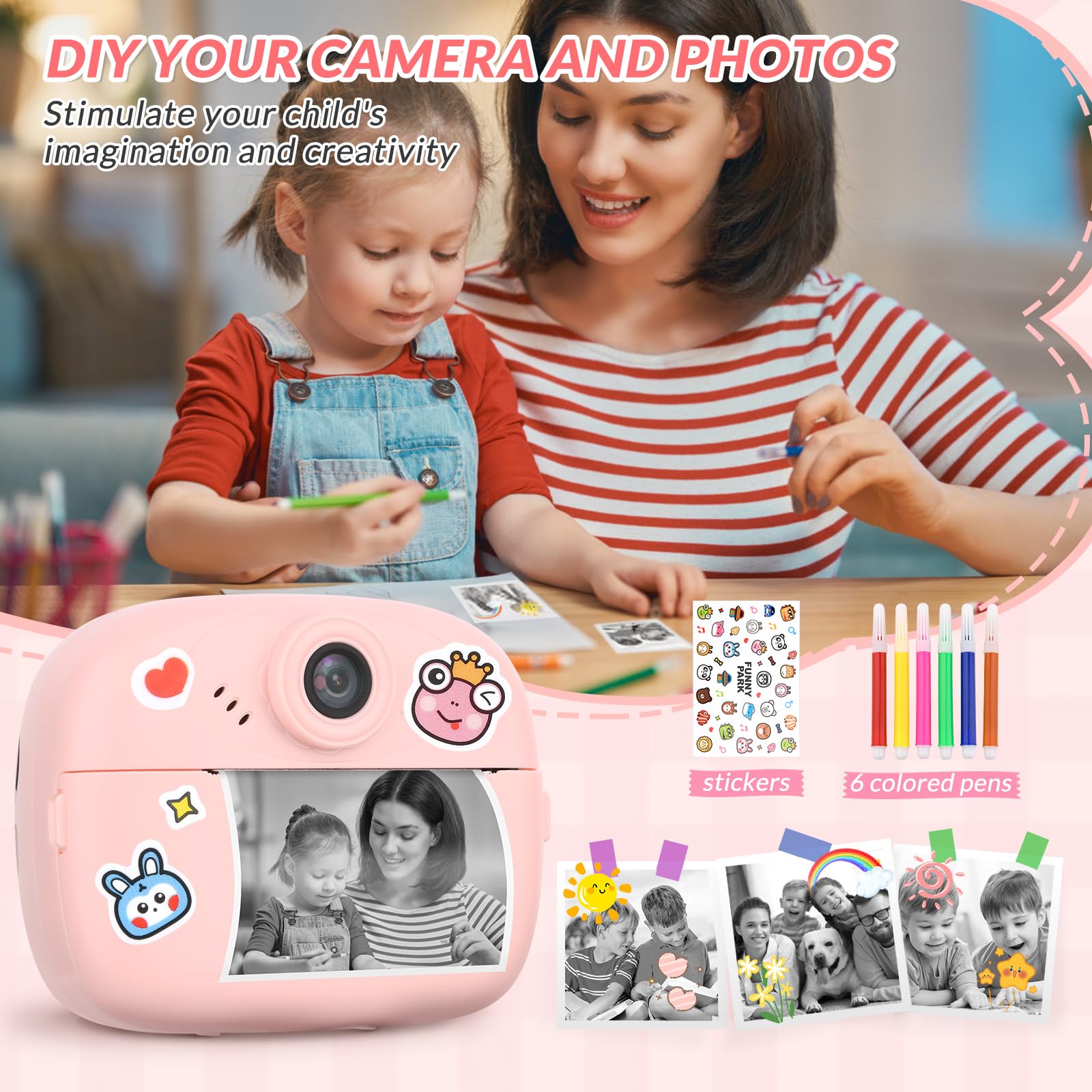 Snapklik.com : Mafiti Kids Camera Instant Print, Kids Camera Toy