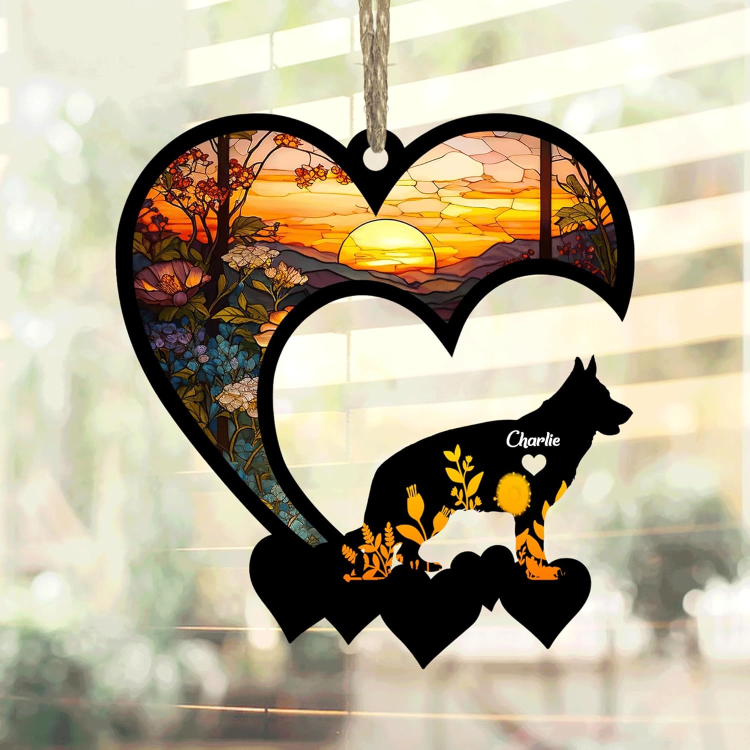Amazon.com: Lovely POD German Shepherd Suncatcher, Personalized German ...