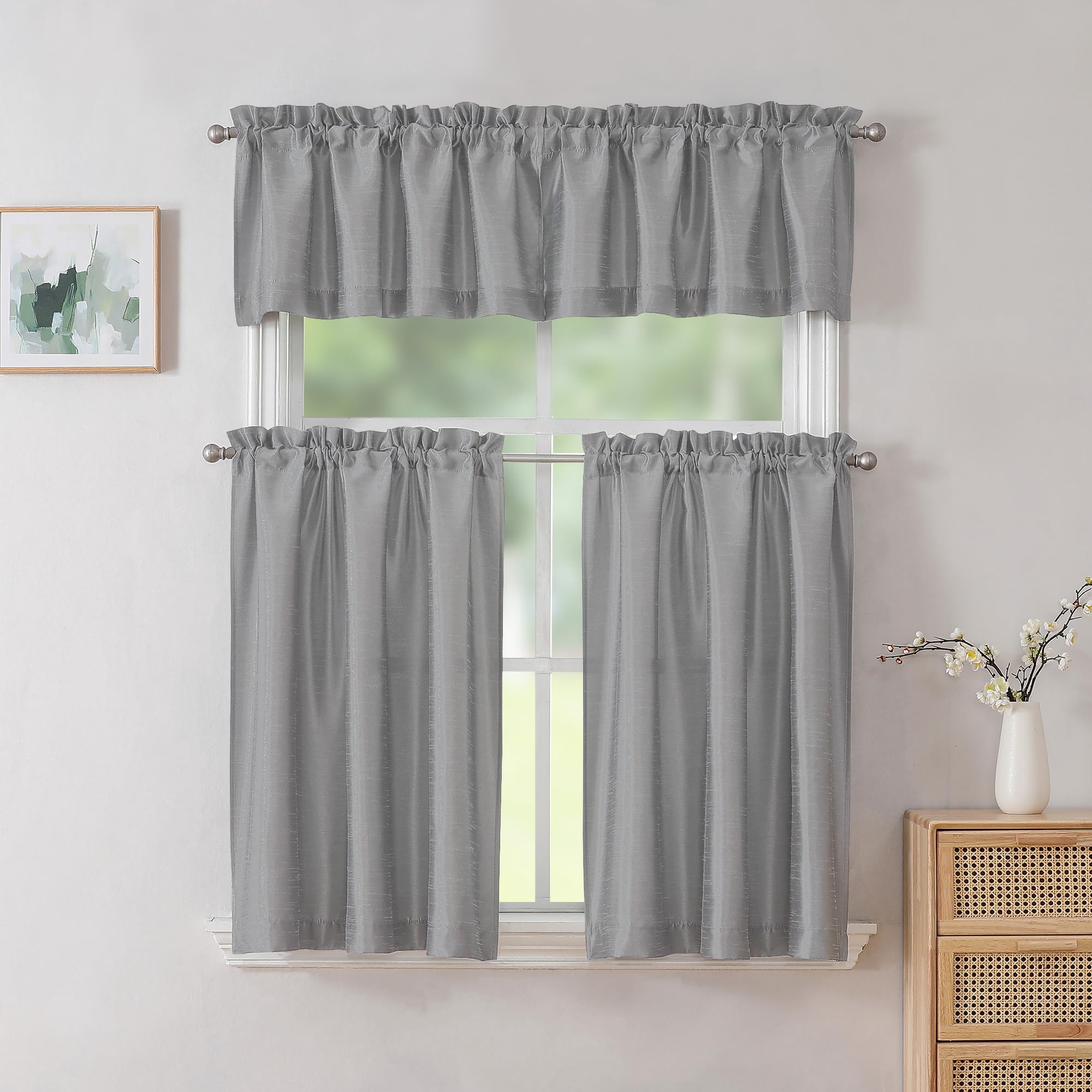 Snapklik.com : Uptown Faux Silk Kitchen Valance For Window, Light ...