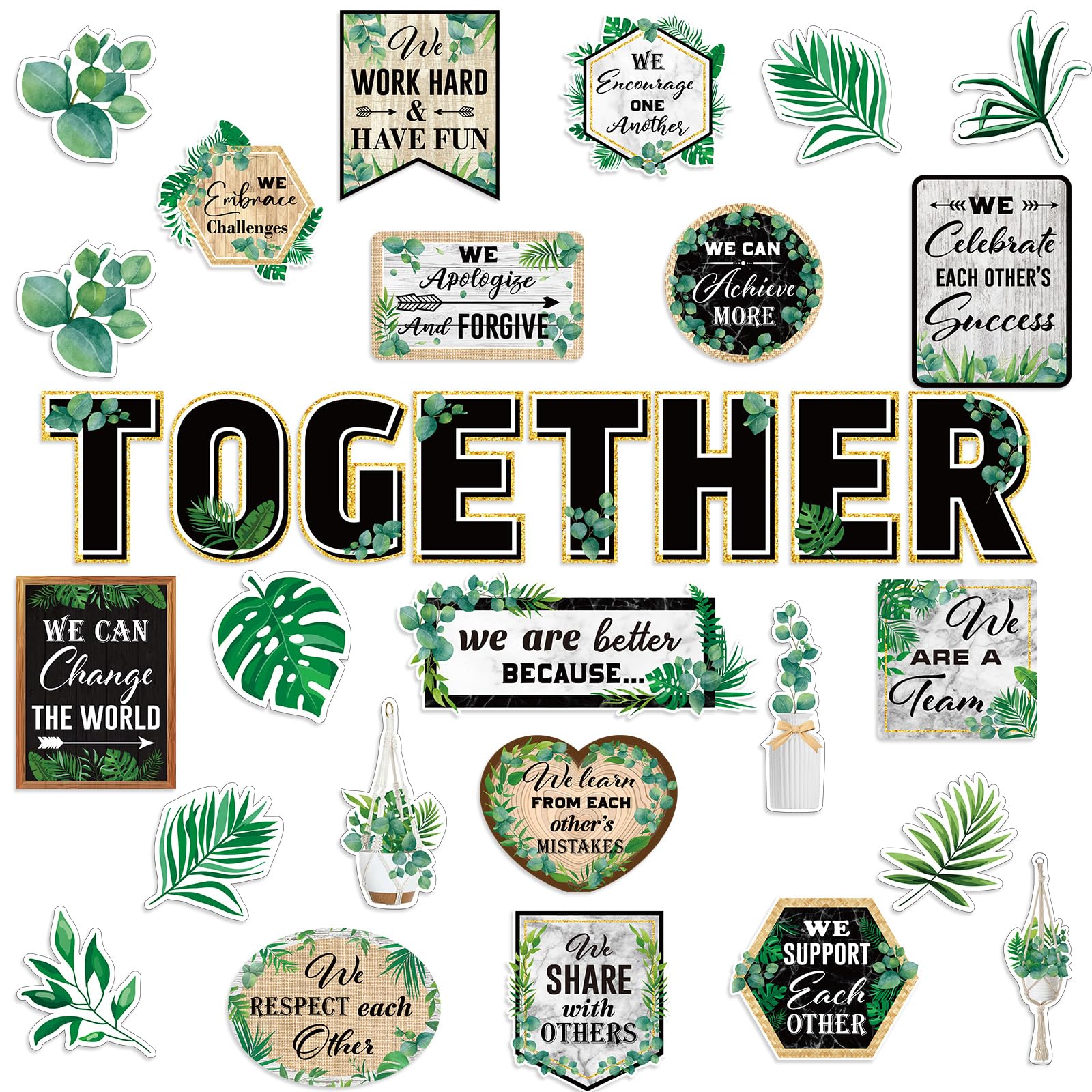Snapklik.com : 32 Pcs Eucalyptus Together Bulletin Board Set Together ...