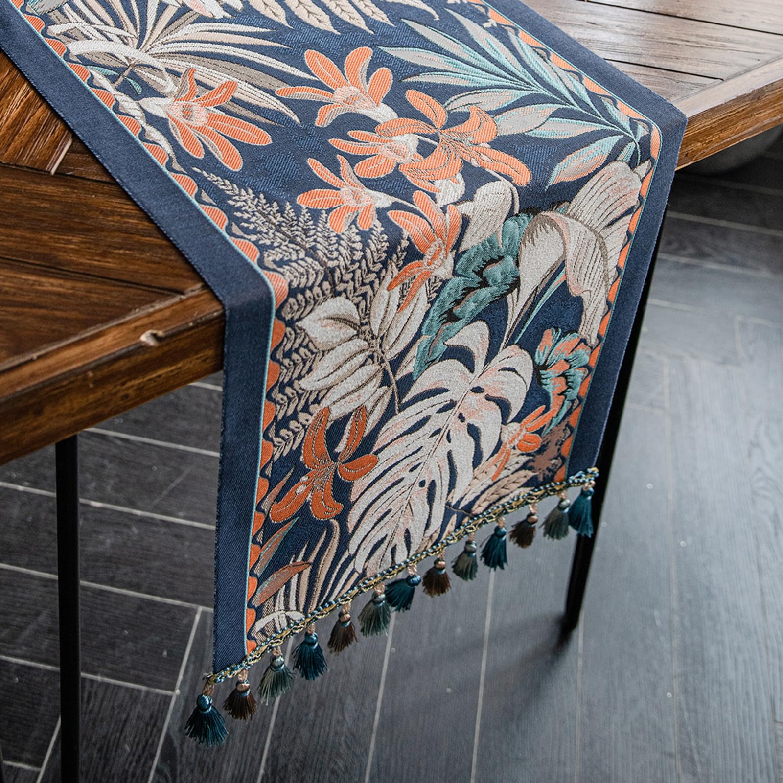 Amazon.com: HOMMES 72inches Long Table Runners with Tassels,Tropical ...