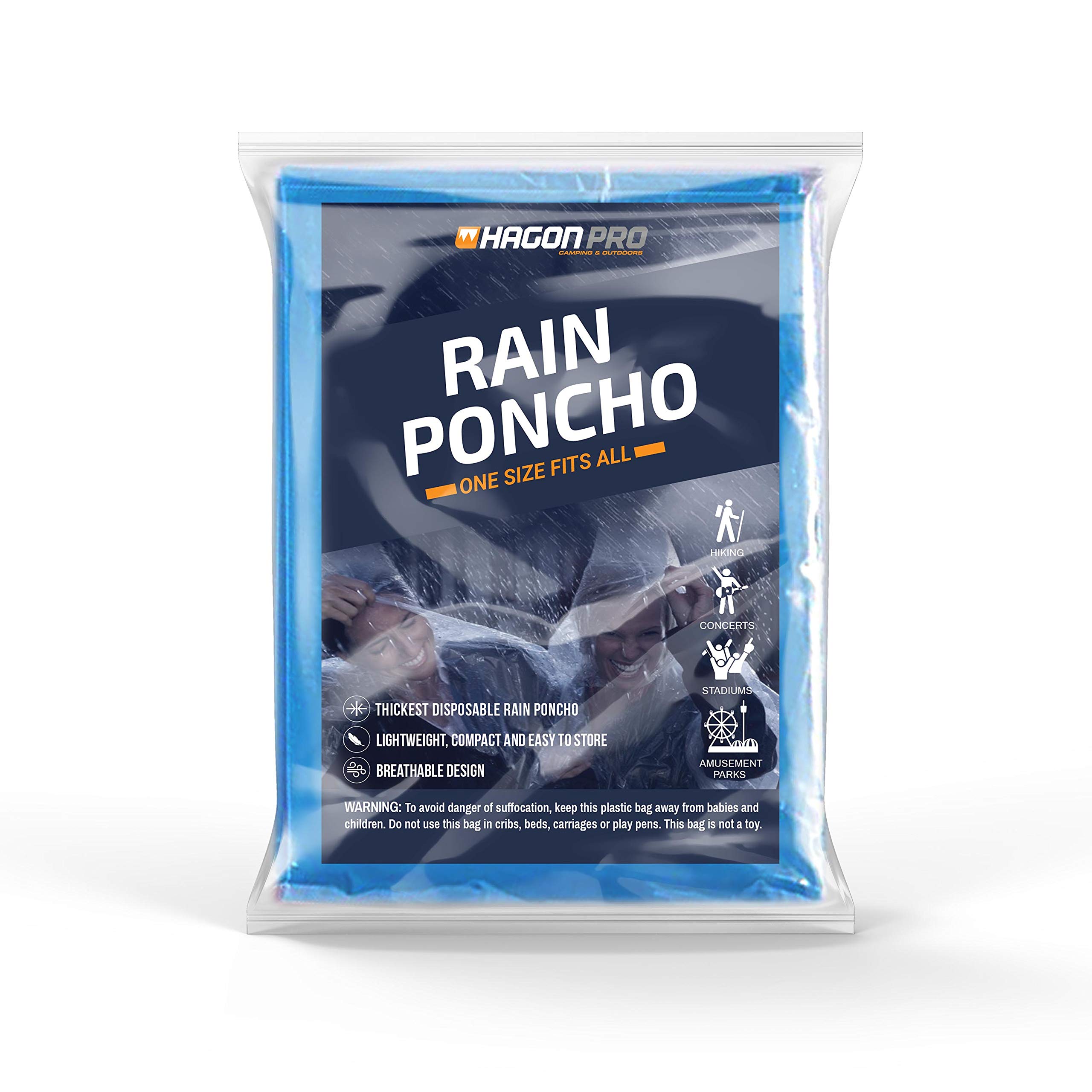 Snapklik.com : Hagon PRO Disposable Rain Ponchos For Adults